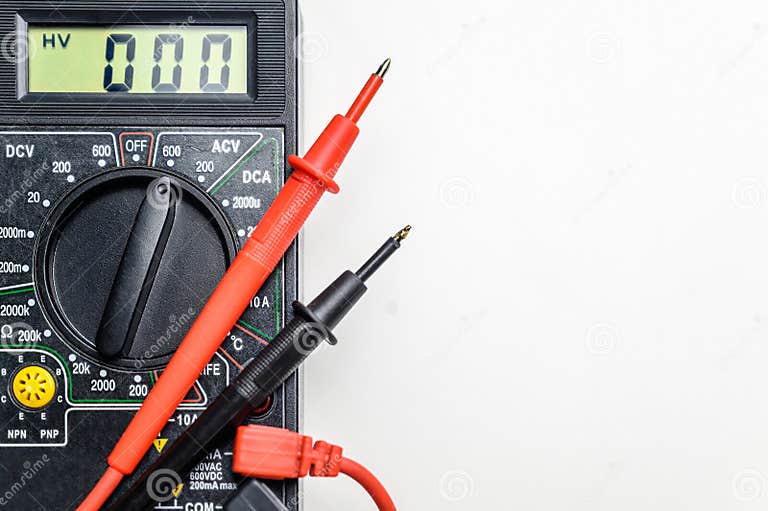 Top View of a Tool for Testing Electrical Circuits. Digital Multimeter ...
