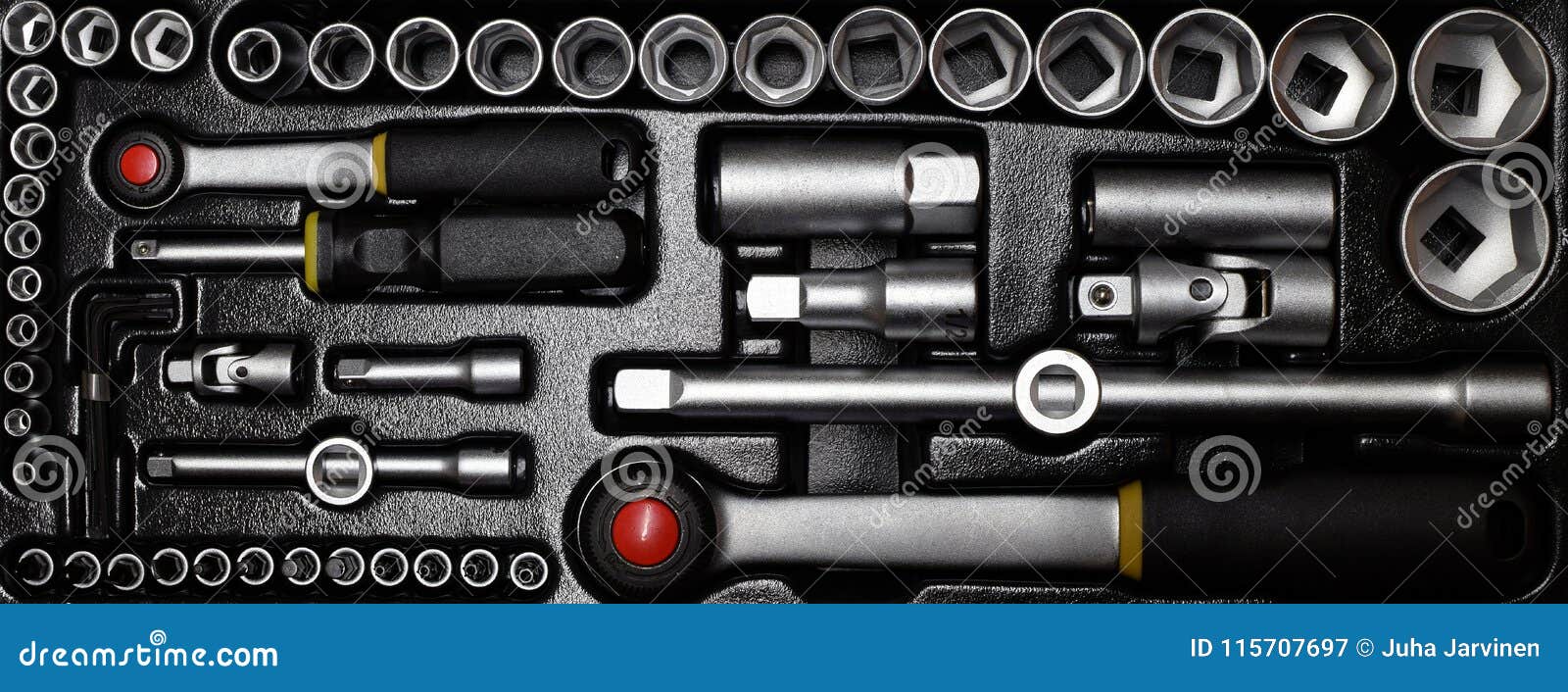 Top view of toolbox. stock image. Image of industrial - 115707697