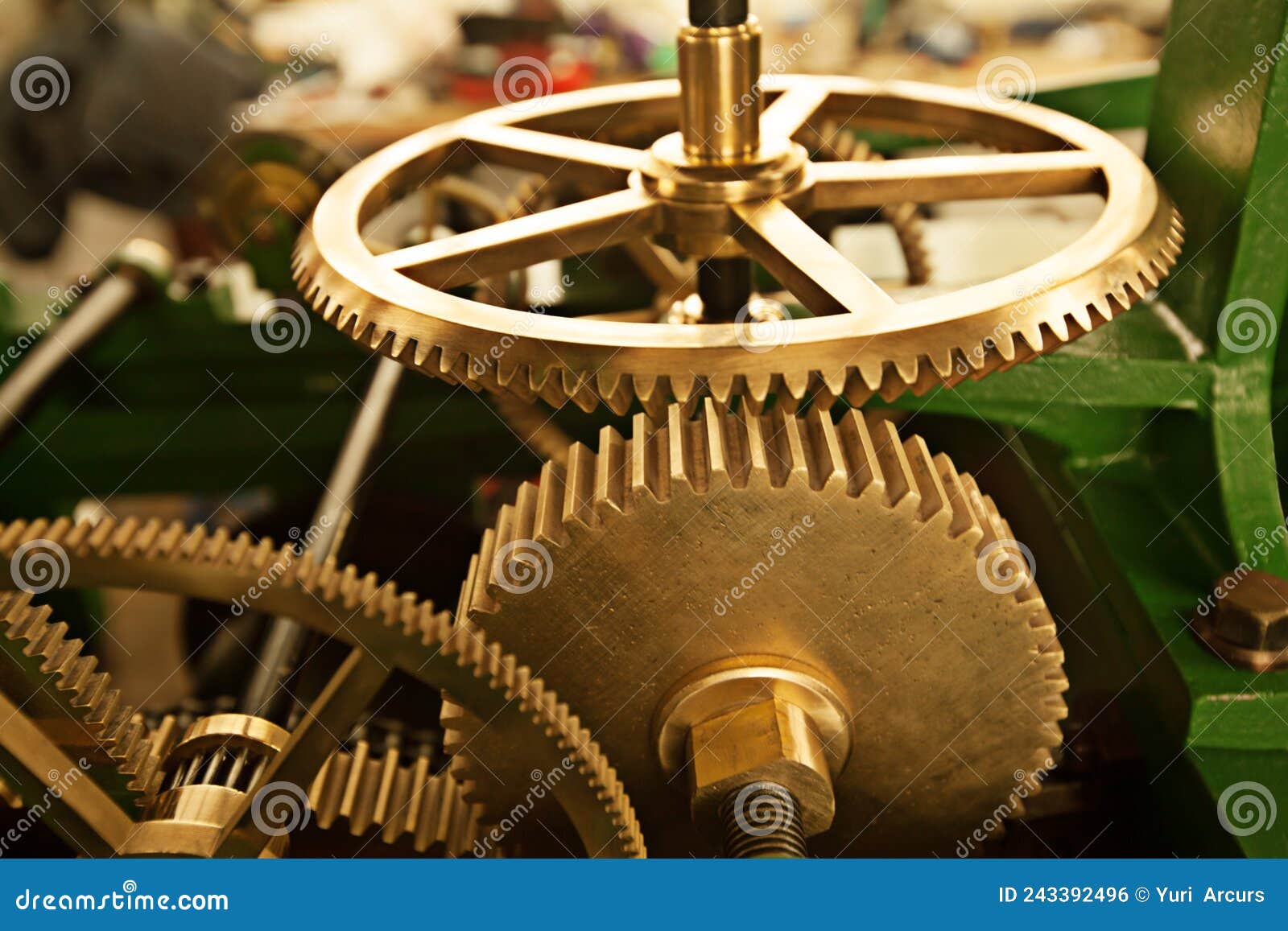 Horologists Idea of a Good Time. Top View of Toothed Gears of a Tower ...