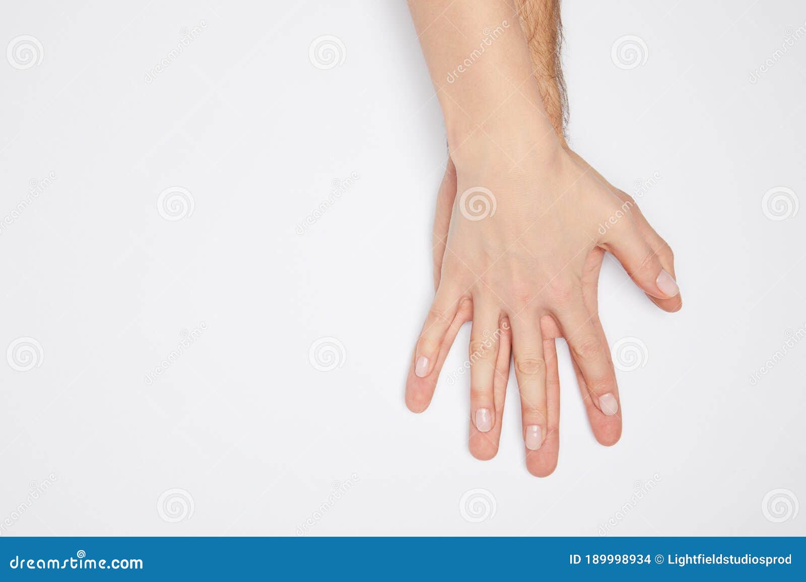Top View of Couple Touching with Stock Photo - Image of fingers ...