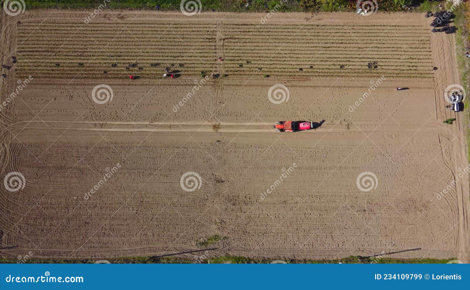 A Top View of a Tractor in a Field Stock Image - Image of industrial ...