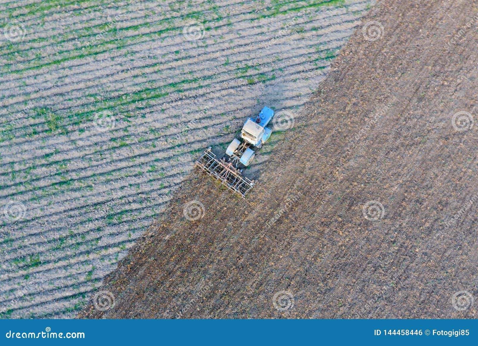 Disking The Field After Harvest For Better Fertilization Of The Soil ...