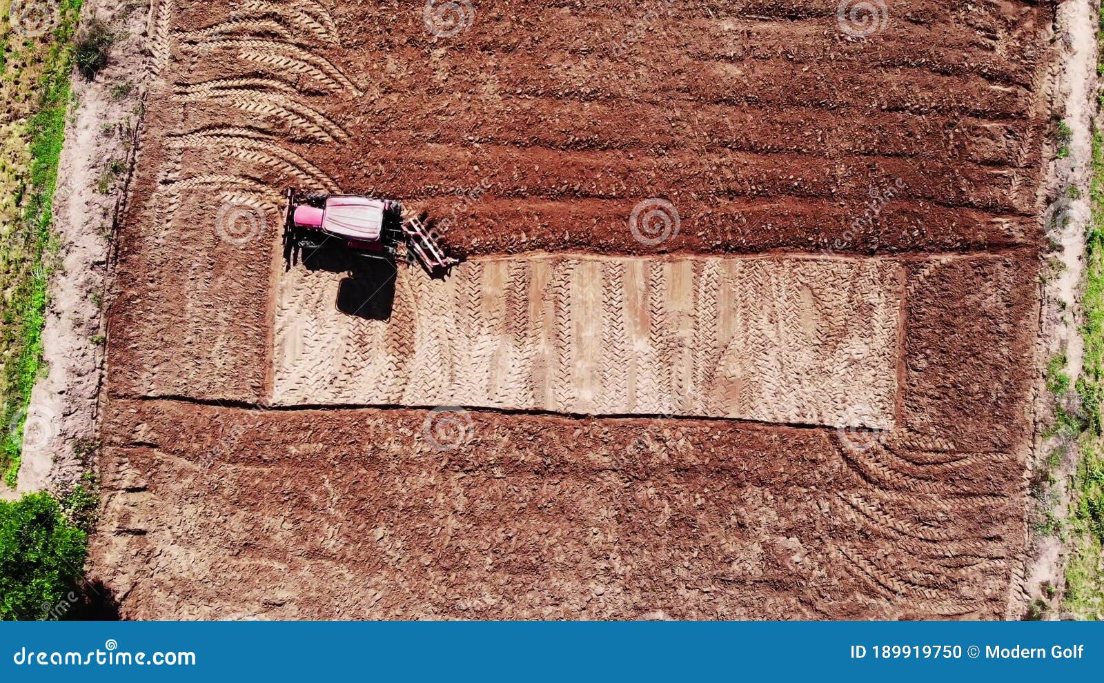The Top View of a Tractor is Working. Stock Footage - Video of farm ...