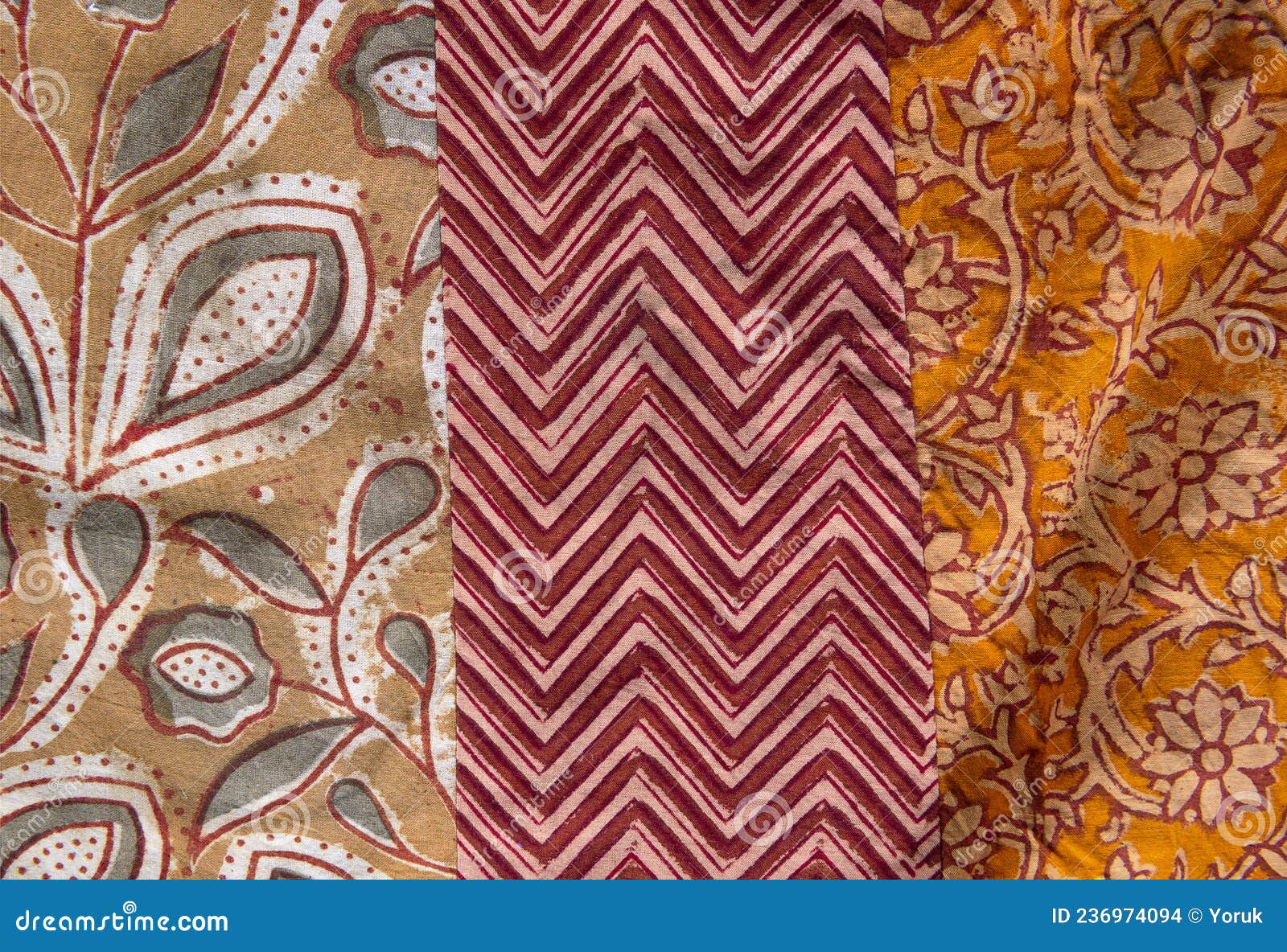 Top View of Traditional Indian Patchwork Textile with Colorful Patterns ...