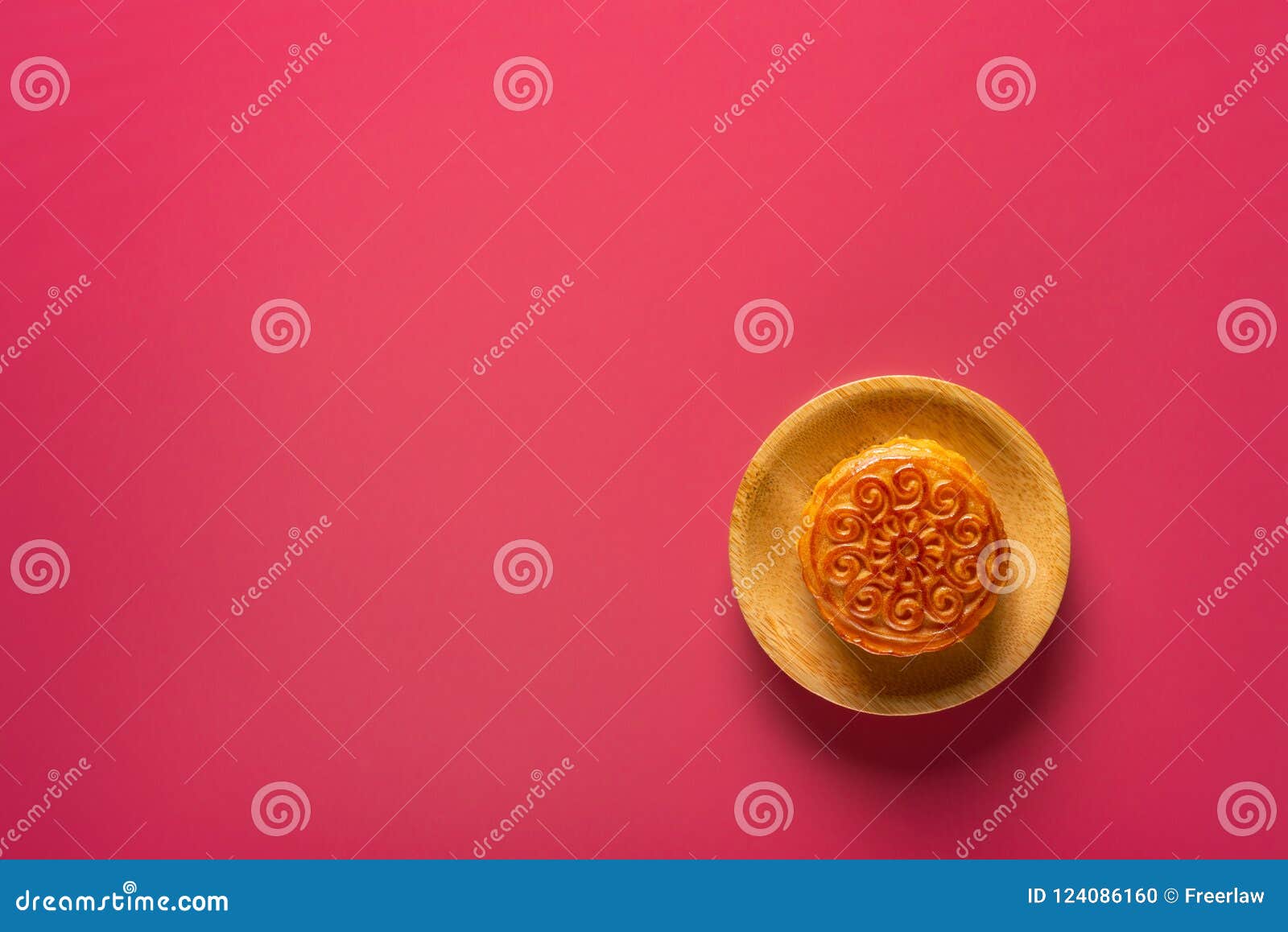 Top View Traditional Style Chinese Mooncake on Red Stock Photo - Image ...