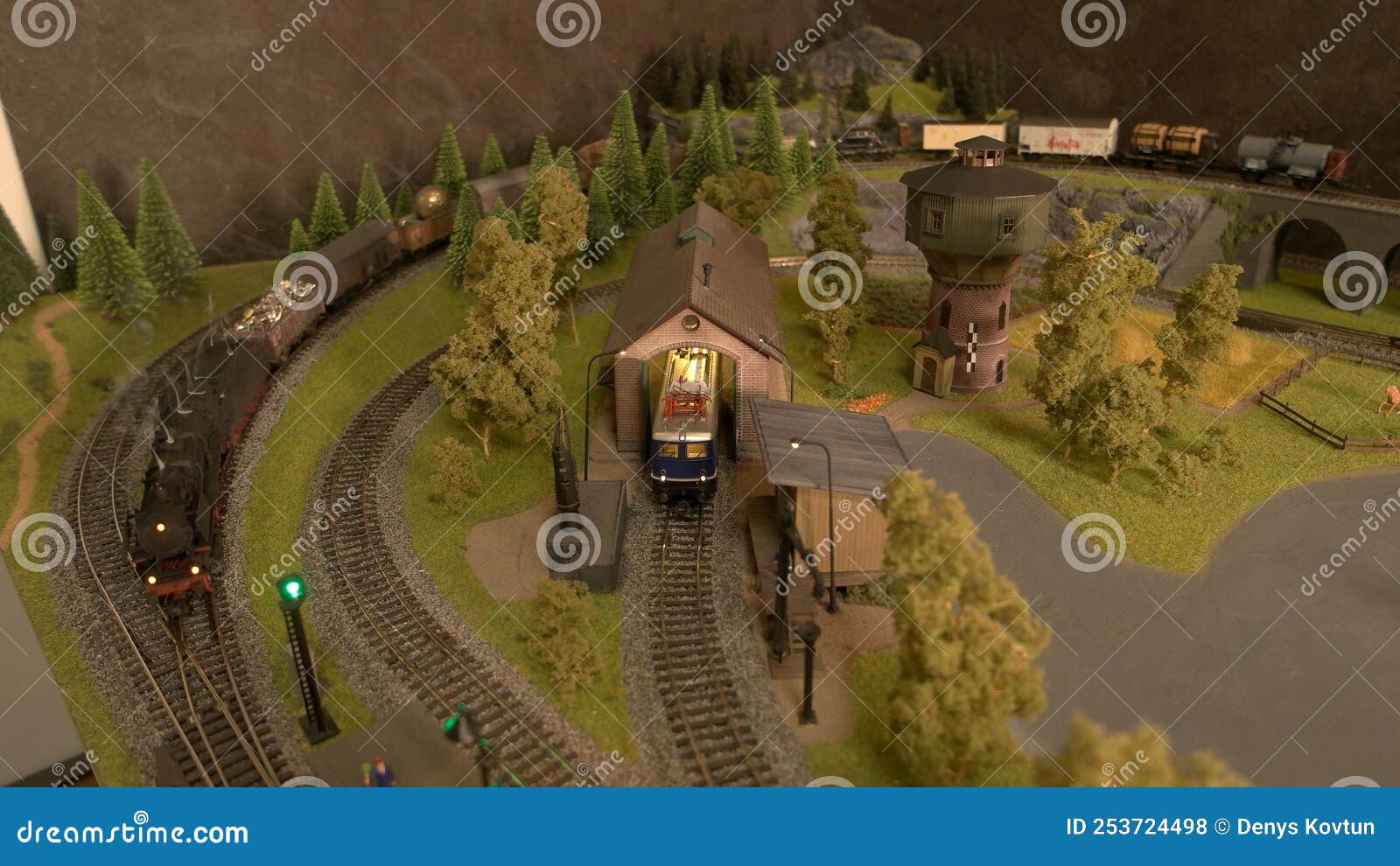 Top View of Train Models on the Railway. Stock Photo - Image of scale ...