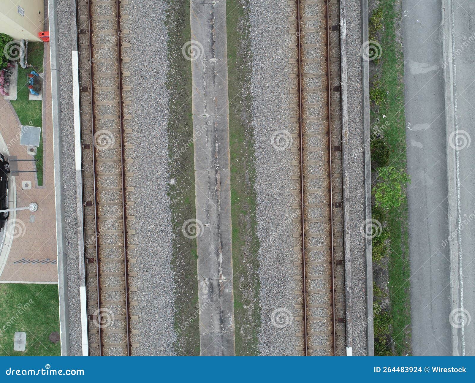Top View of the Train Tracks Stock Photo - Image of city, trails: 264483924