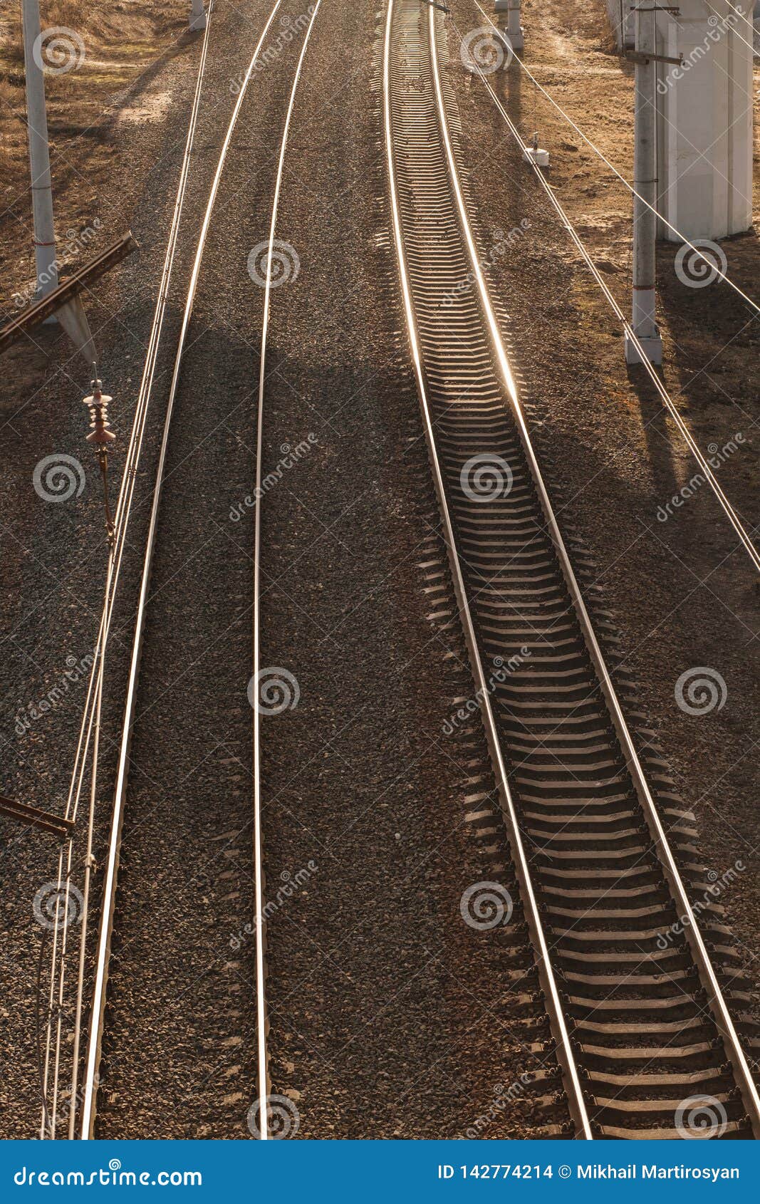 Top View of the Train Tracks Stock Photo - Image of journey, road ...