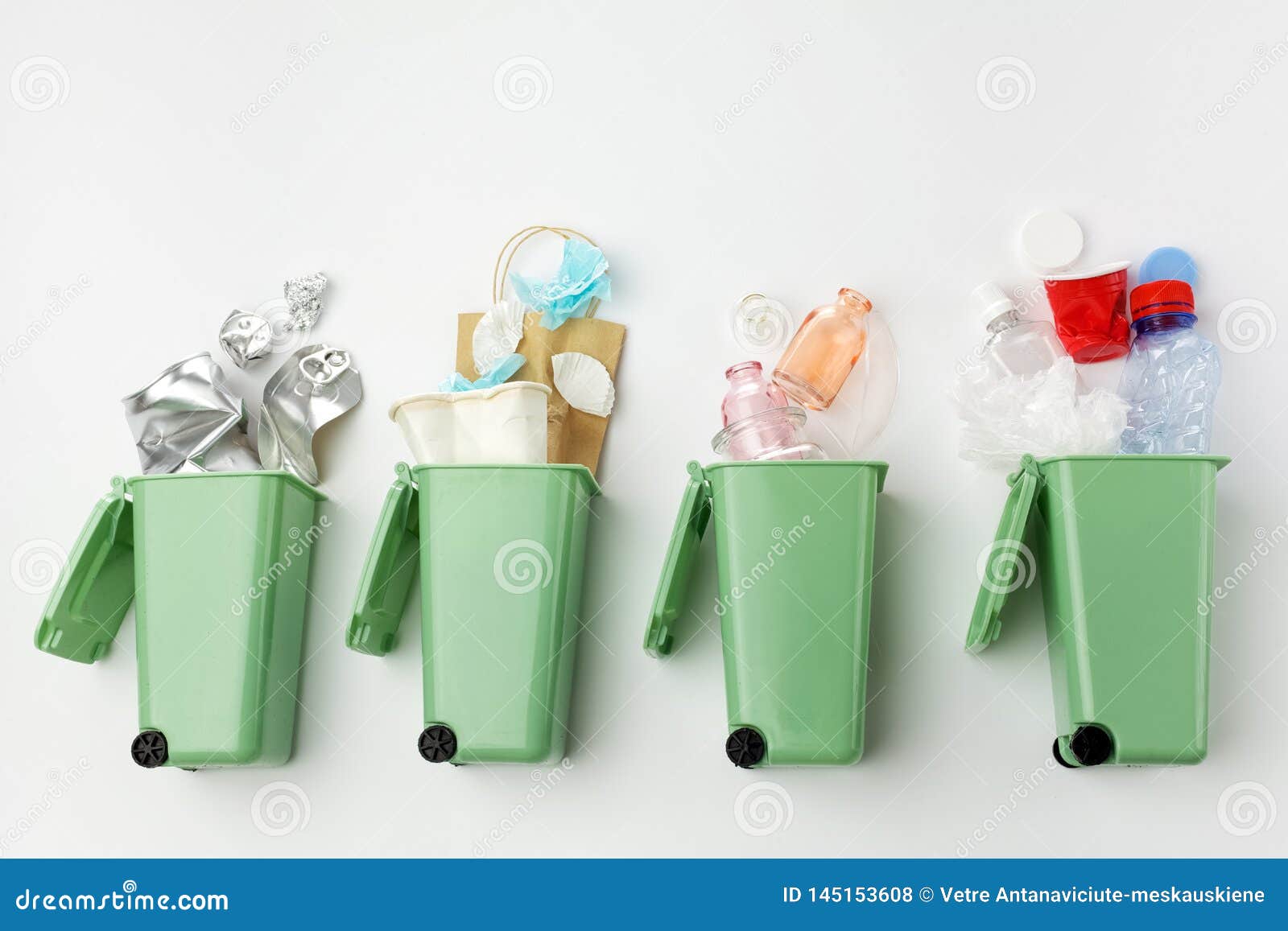 Garbage Can With Do Not Recycle Symbol - Concept Of Non Recyclable ...