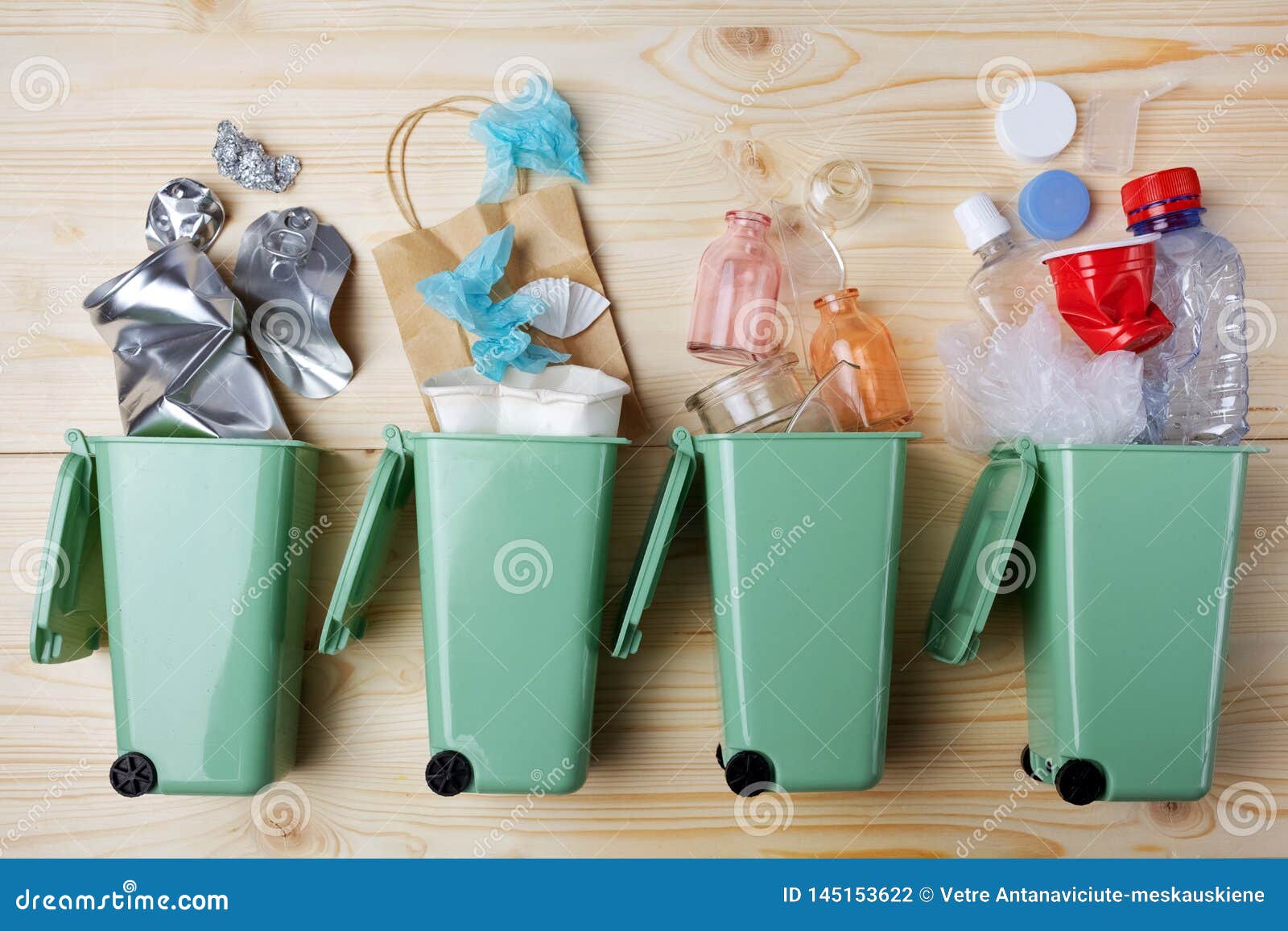 Garbage Can With Do Not Recycle Symbol - Concept Of Non Recyclable ...