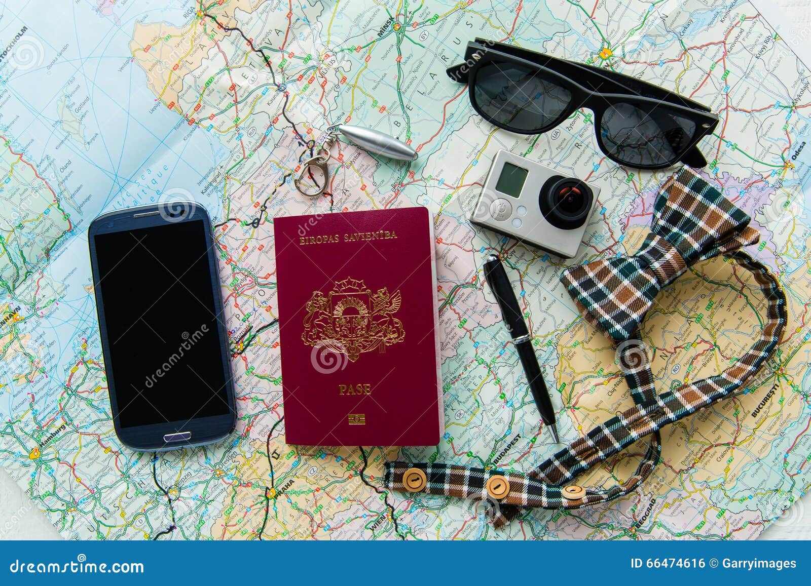 Top View of Travel Things for Traveling. Stock Photo - Image of phone ...