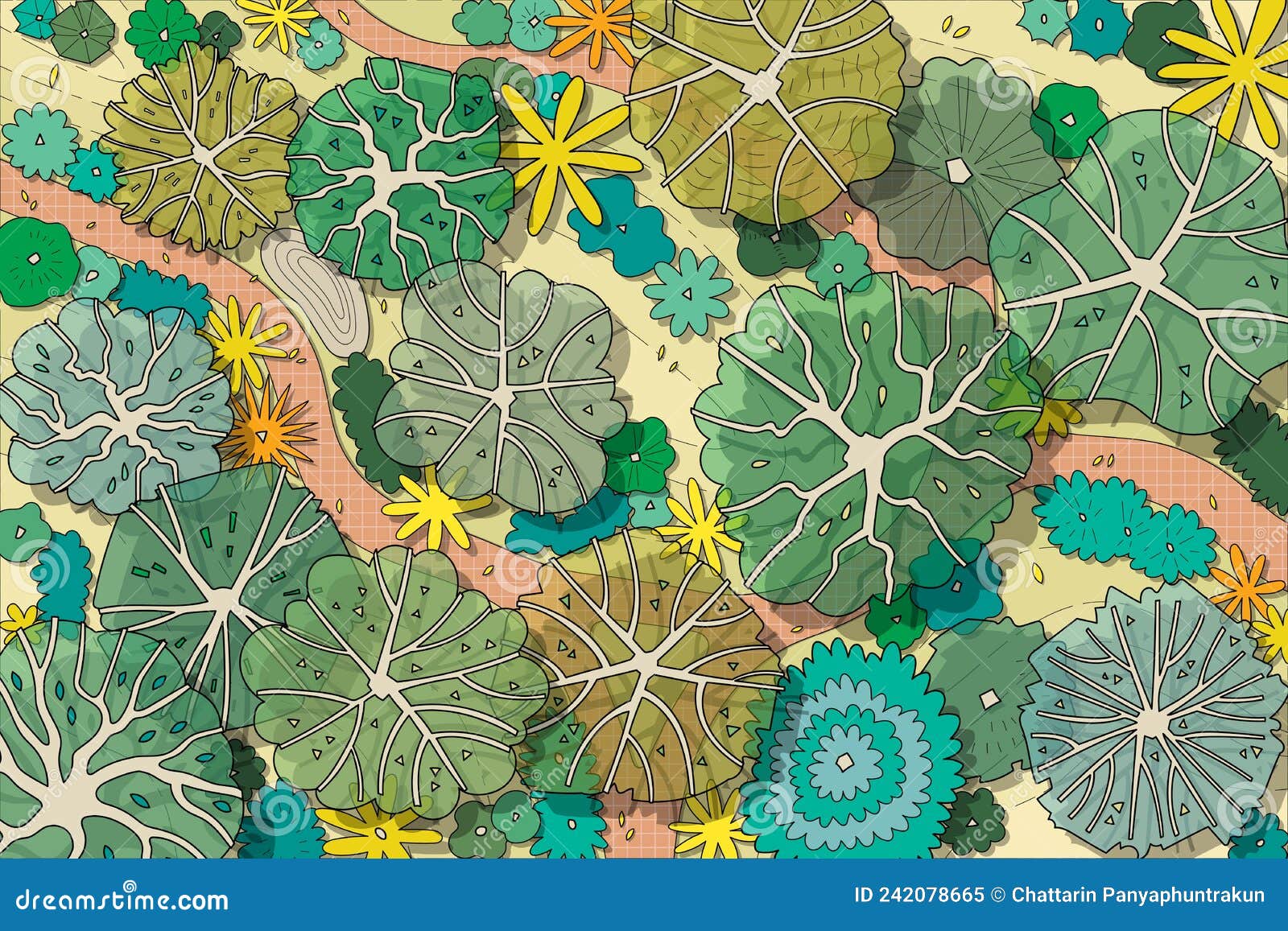 Top View Tree Vector Set for Architectural and Landscape Design Stock ...