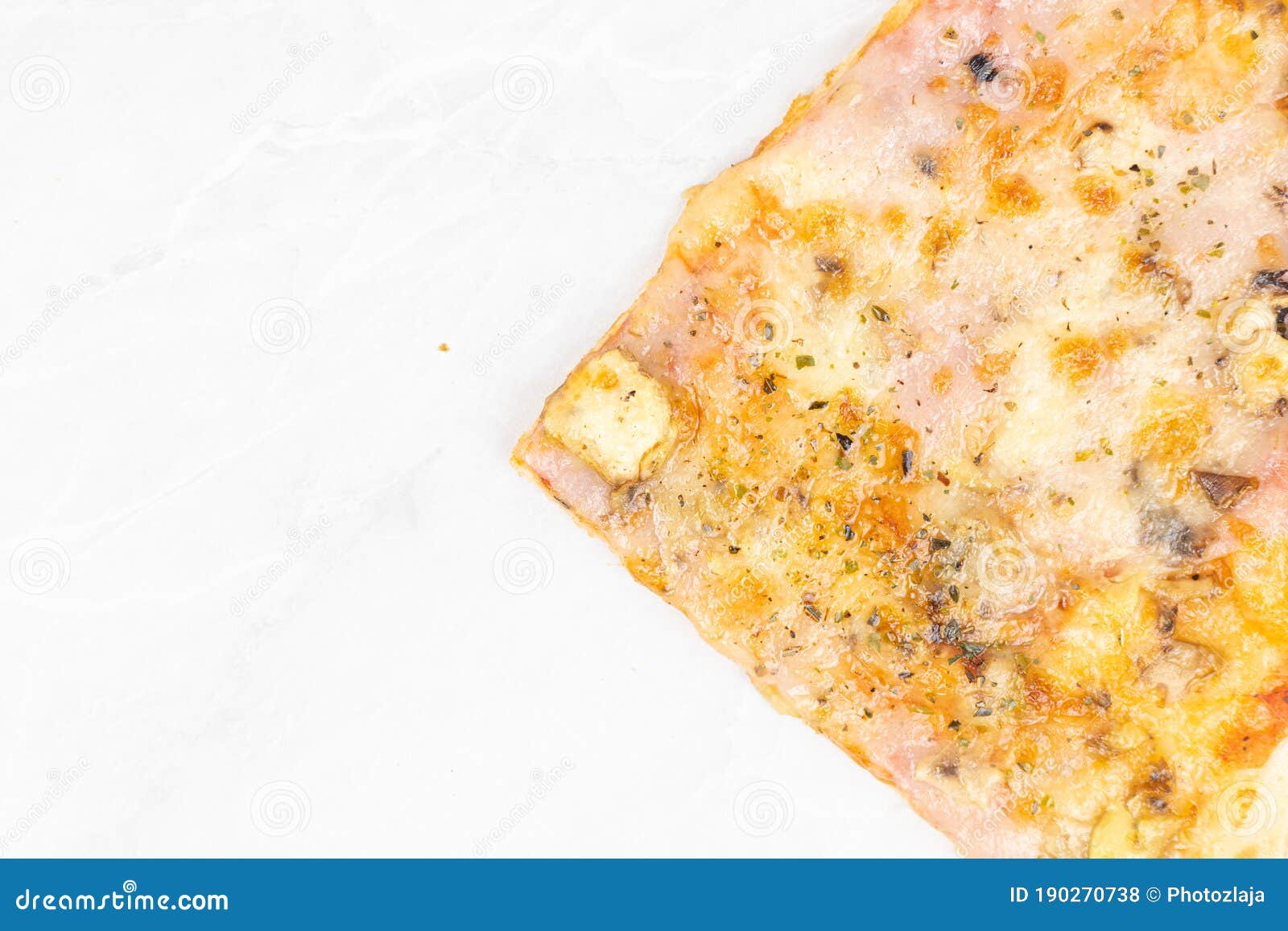 Top View of Triangle Pizza Slice with Copy Space Stock Photo - Image of ...