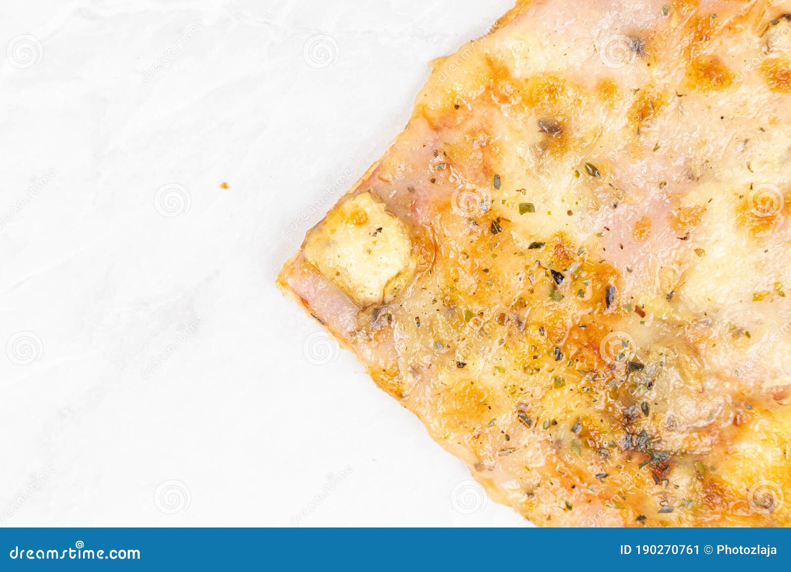 Top View of Triangle Pizza Slice with Copy Space Stock Image - Image of ...