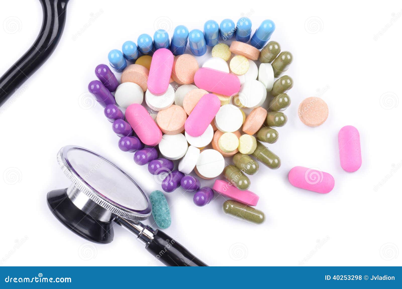 TOP VIEW of TRIANGLE SHAPED PILLS with STETHOSCOPE Stock Photo - Image ...