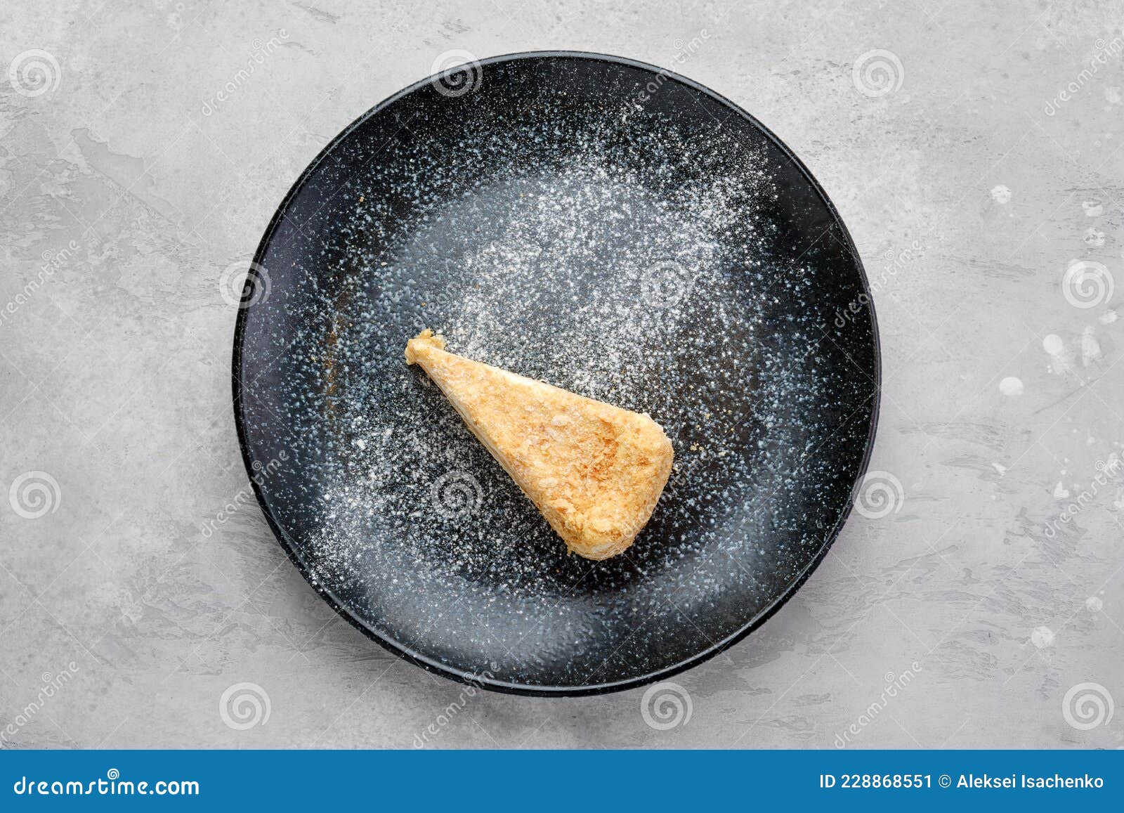 Top View of Triangular Piece of Classic Napoleon Cake Stock Image ...