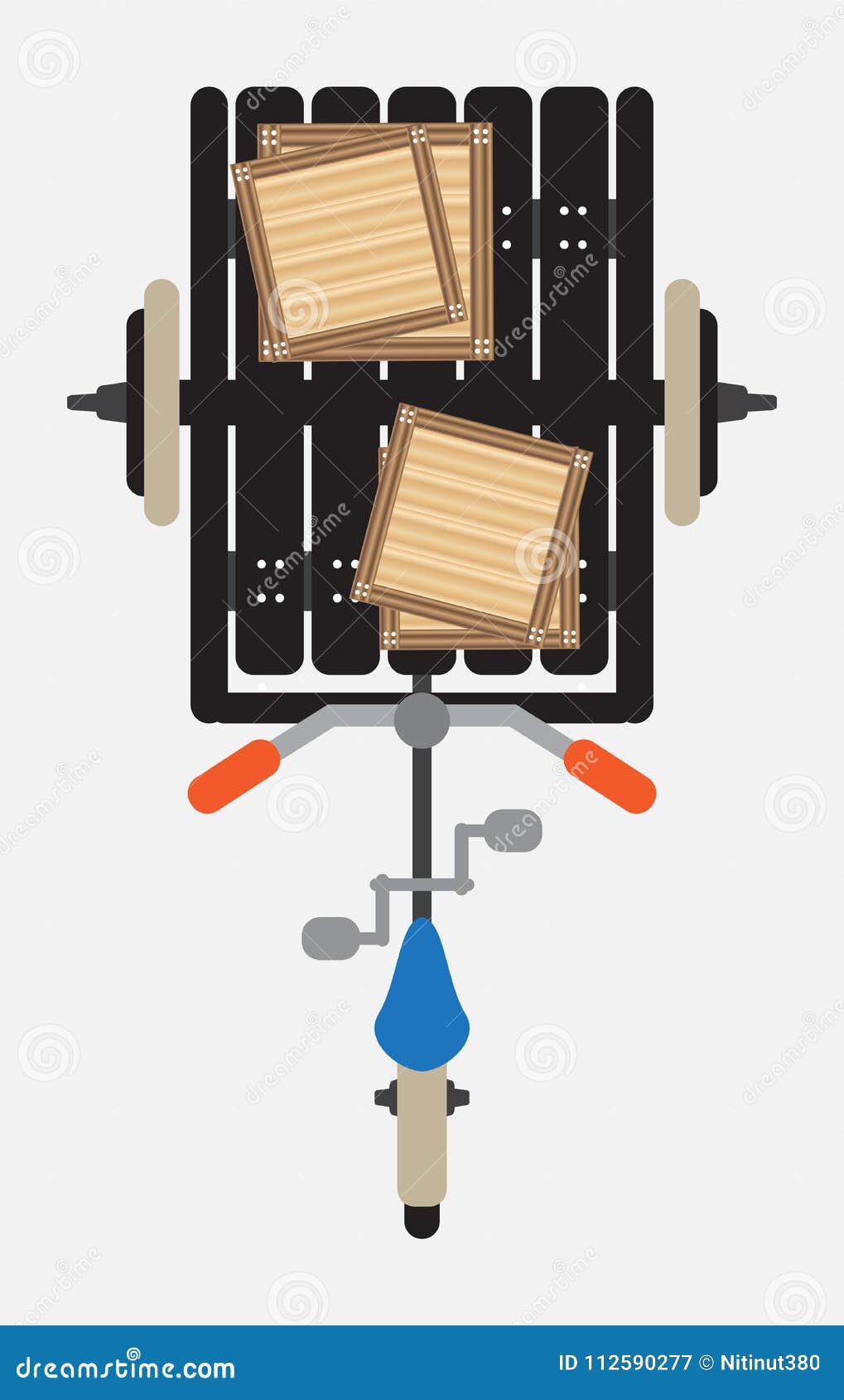 Top View Tricycle Cargo Vector Stock Vector - Illustration of culture ...