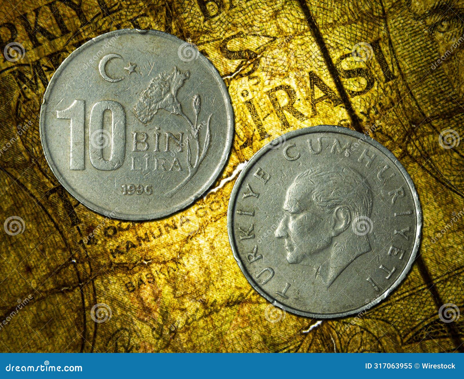 Top View of 10 Turkish Lira Coins Stock Image - Image of background ...