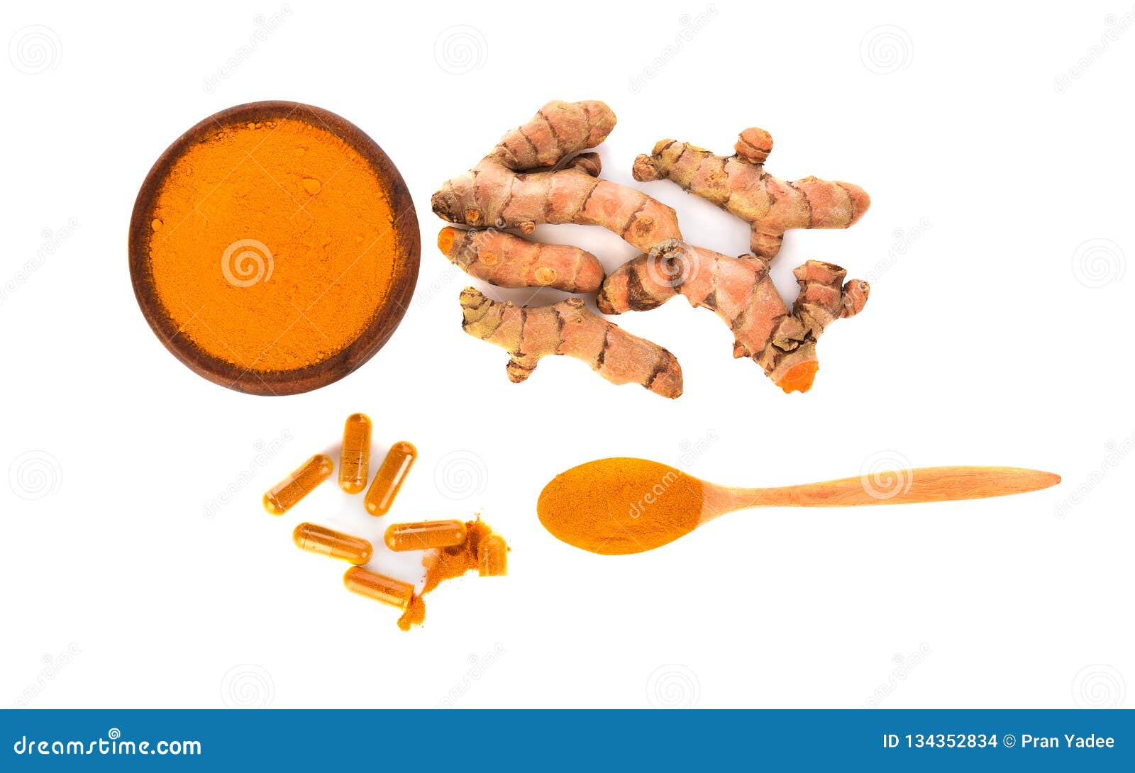 Top View of Turmeric Isolated on White Background Stock Photo - Image ...