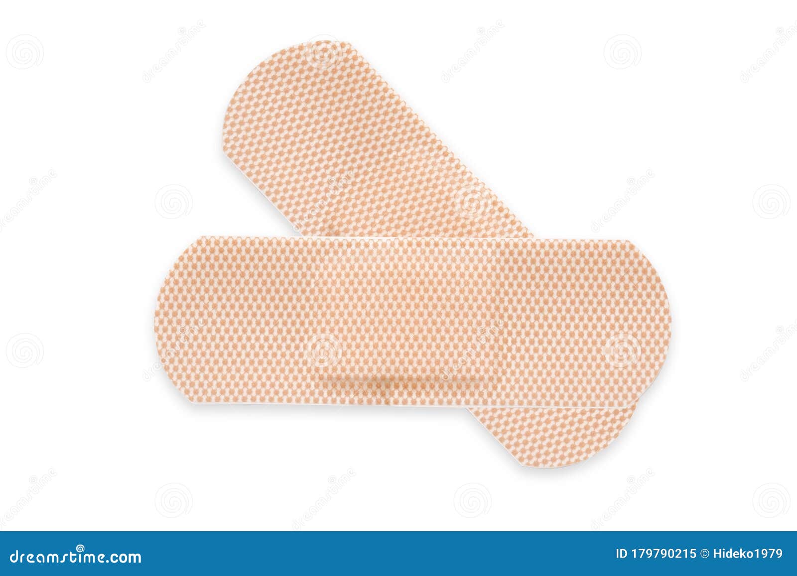 Top View of Two Beige Adhesive Bandages Isolated on White Stock Image ...