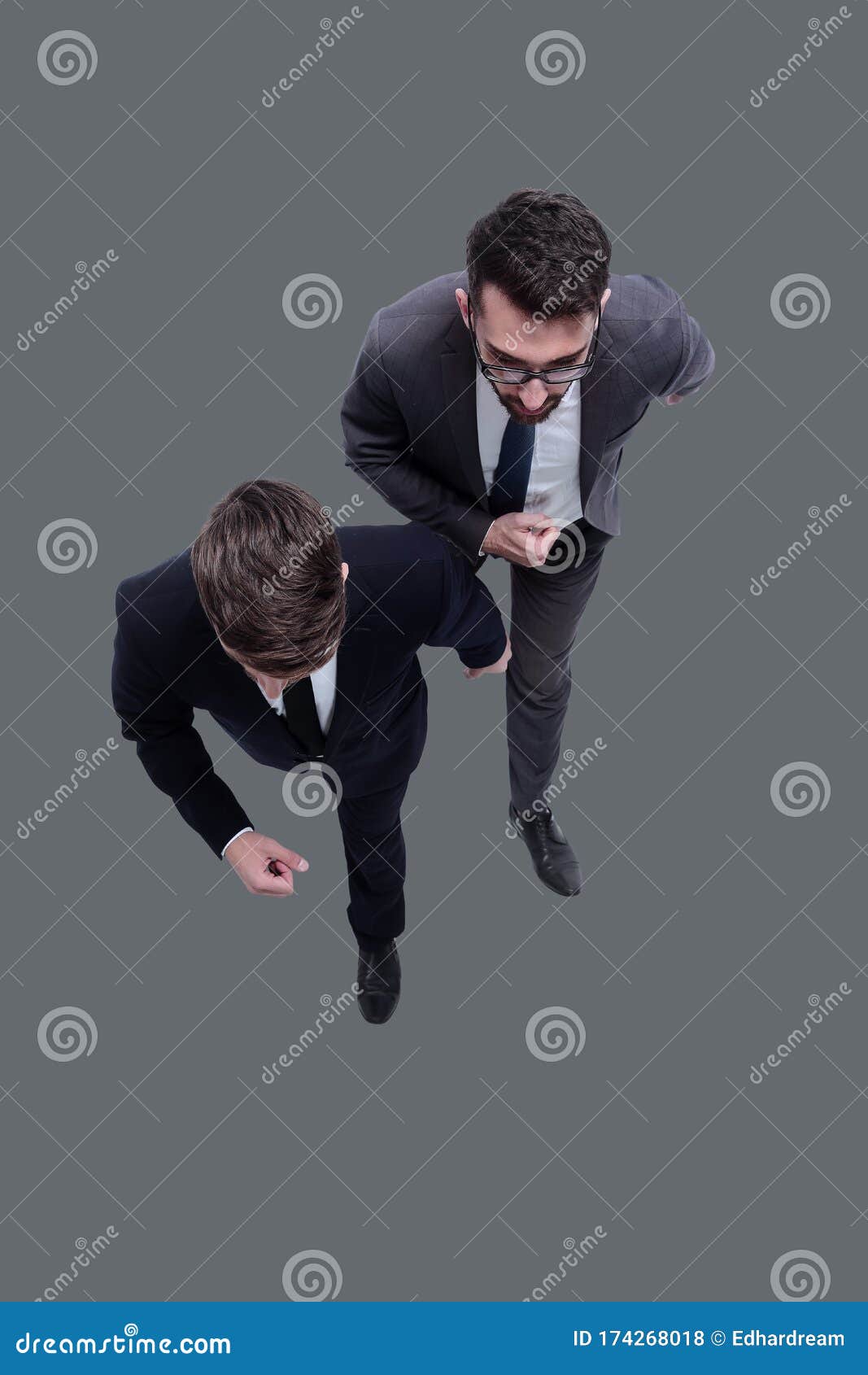 Top View. Two Business People Stepping Forward Stock Photo - Image of ...