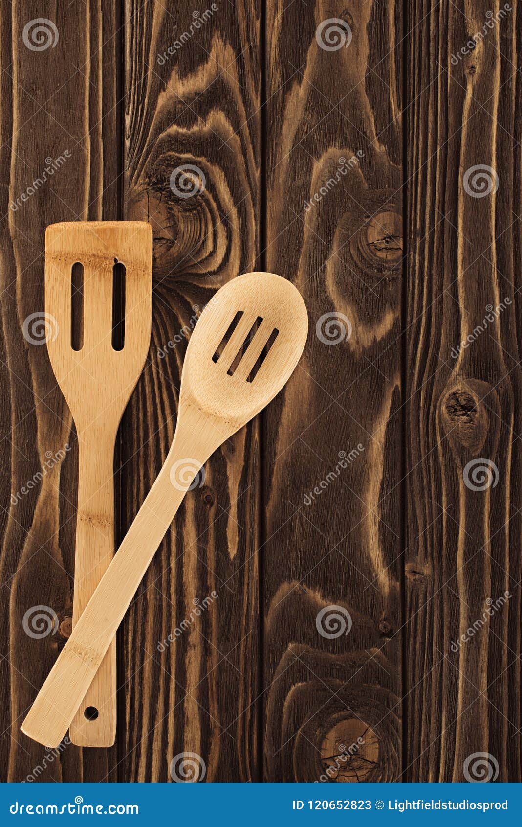 Top View of Two Different Wooden Spatulas Stock Image - Image of view ...