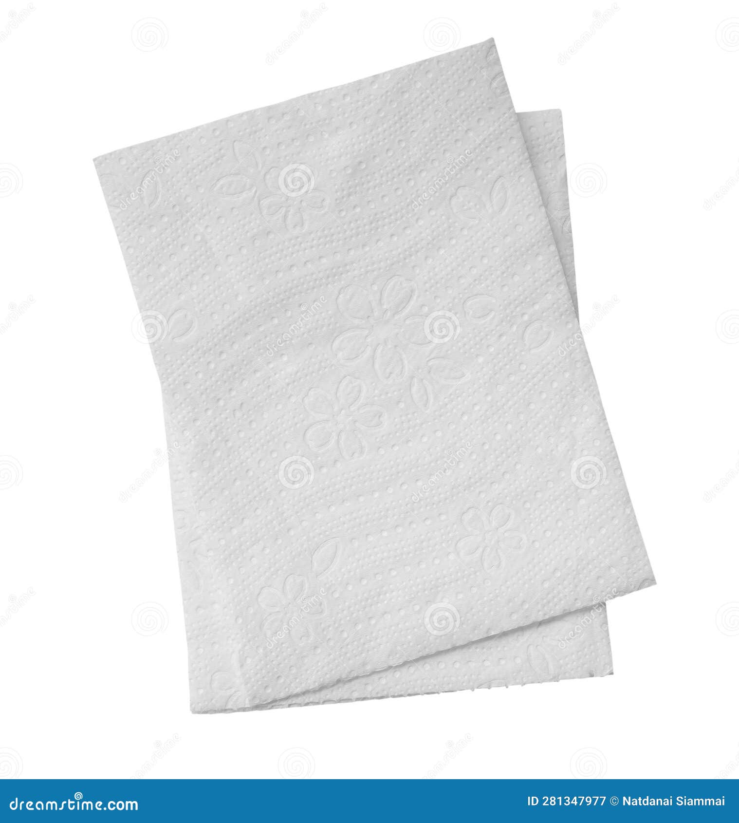 Top View of Two Folded Pieces of White Tissue Paper or Napkin in Stack ...