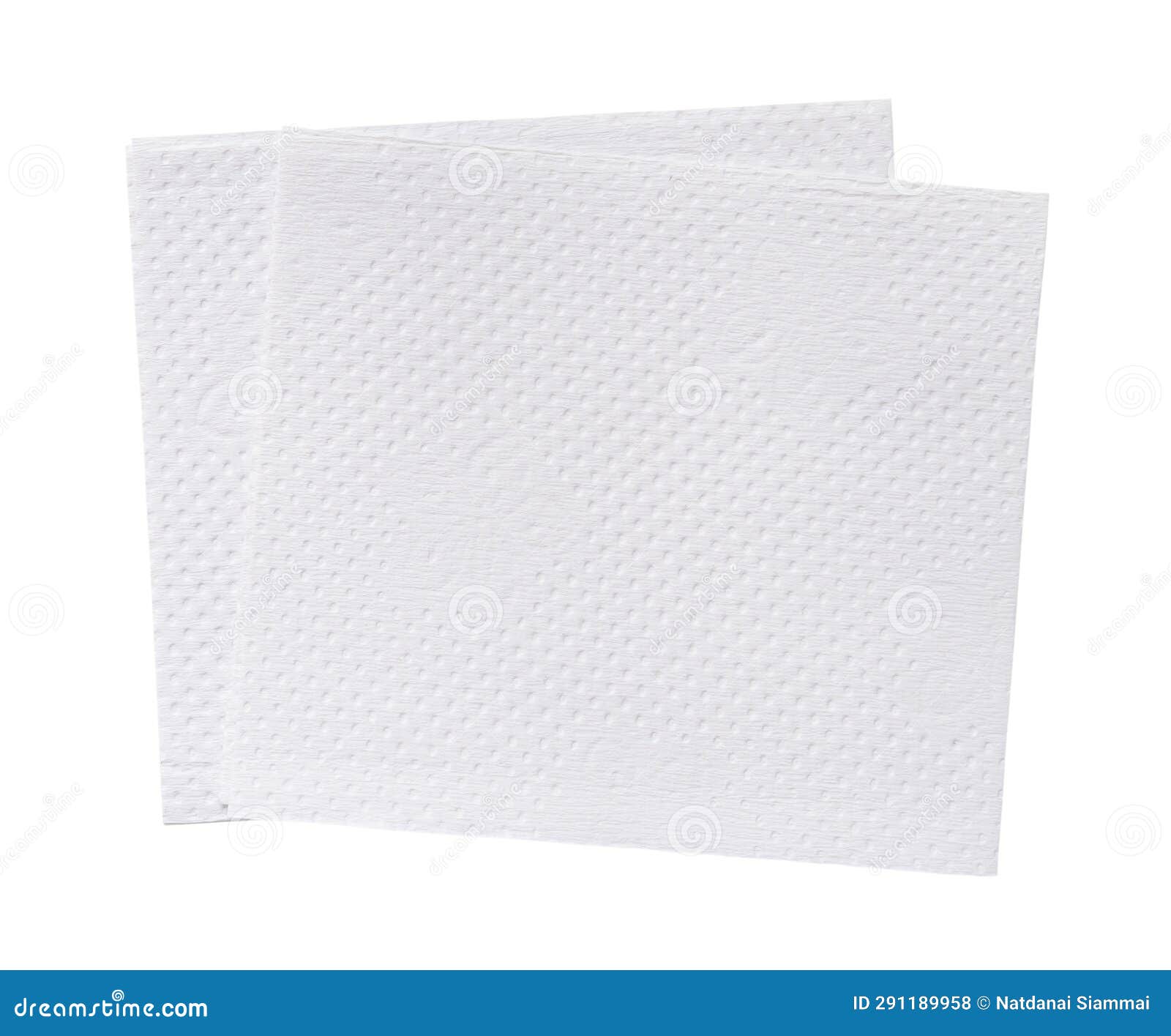 Top View of Two Folded Pieces of White Tissue Paper or Napkin in Stack ...