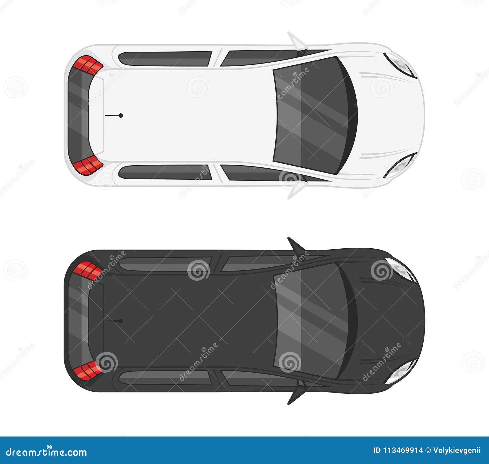 Top view Two minivan cars stock vector. Illustration of commercial ...
