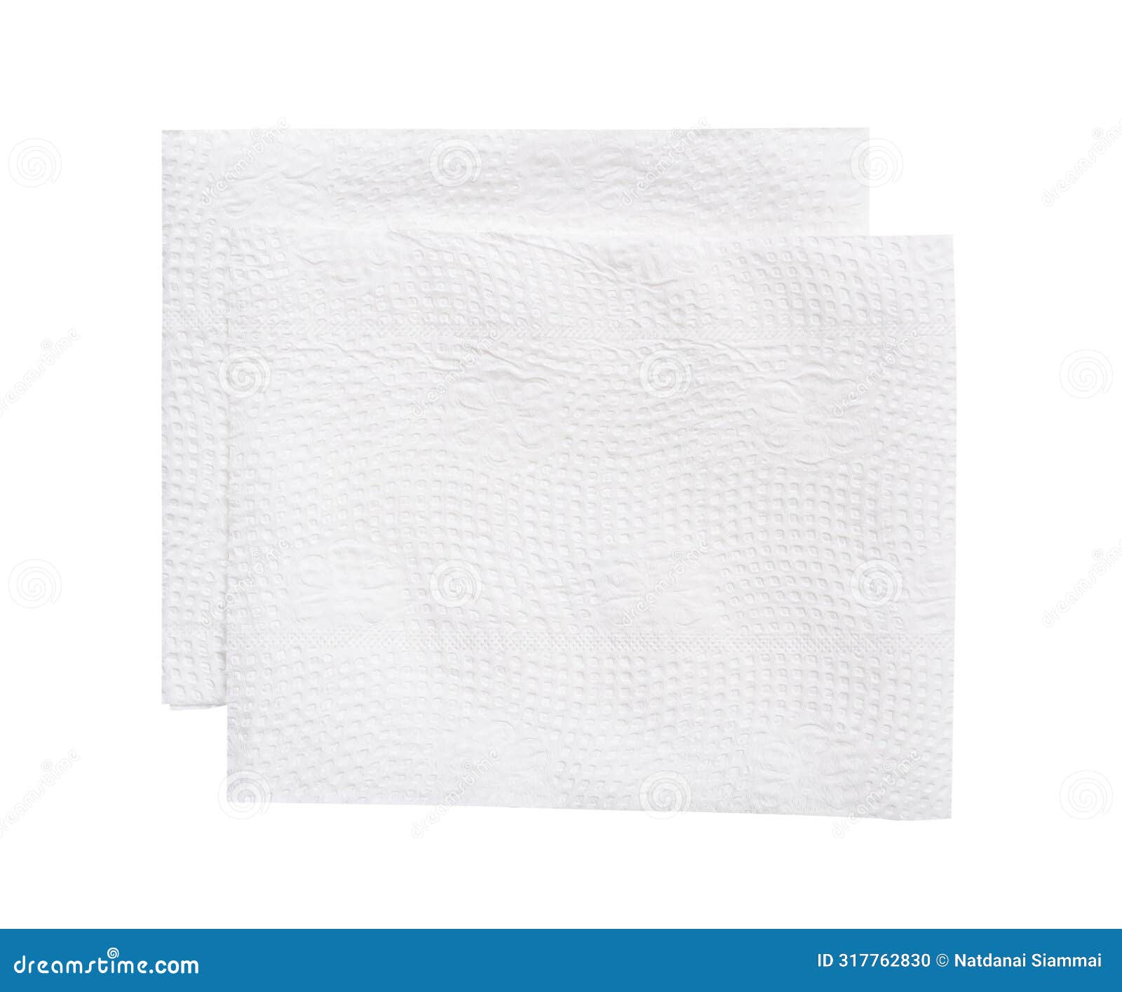 Top View of Two Pieces of Tissue Paper in Stack Isolated on White ...