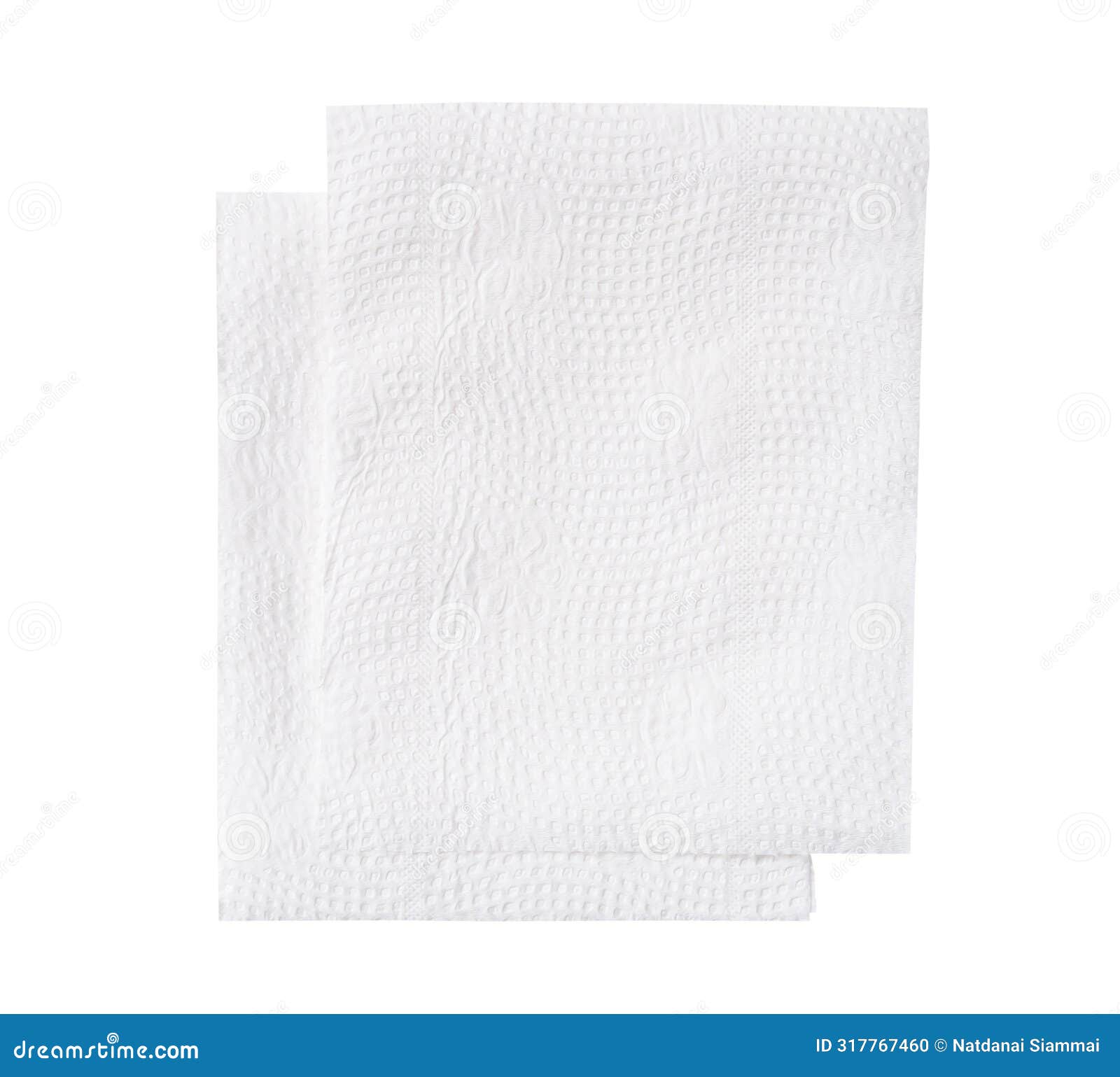 Top View of Two Pieces of Tissue Paper in Stack Isolated on White ...