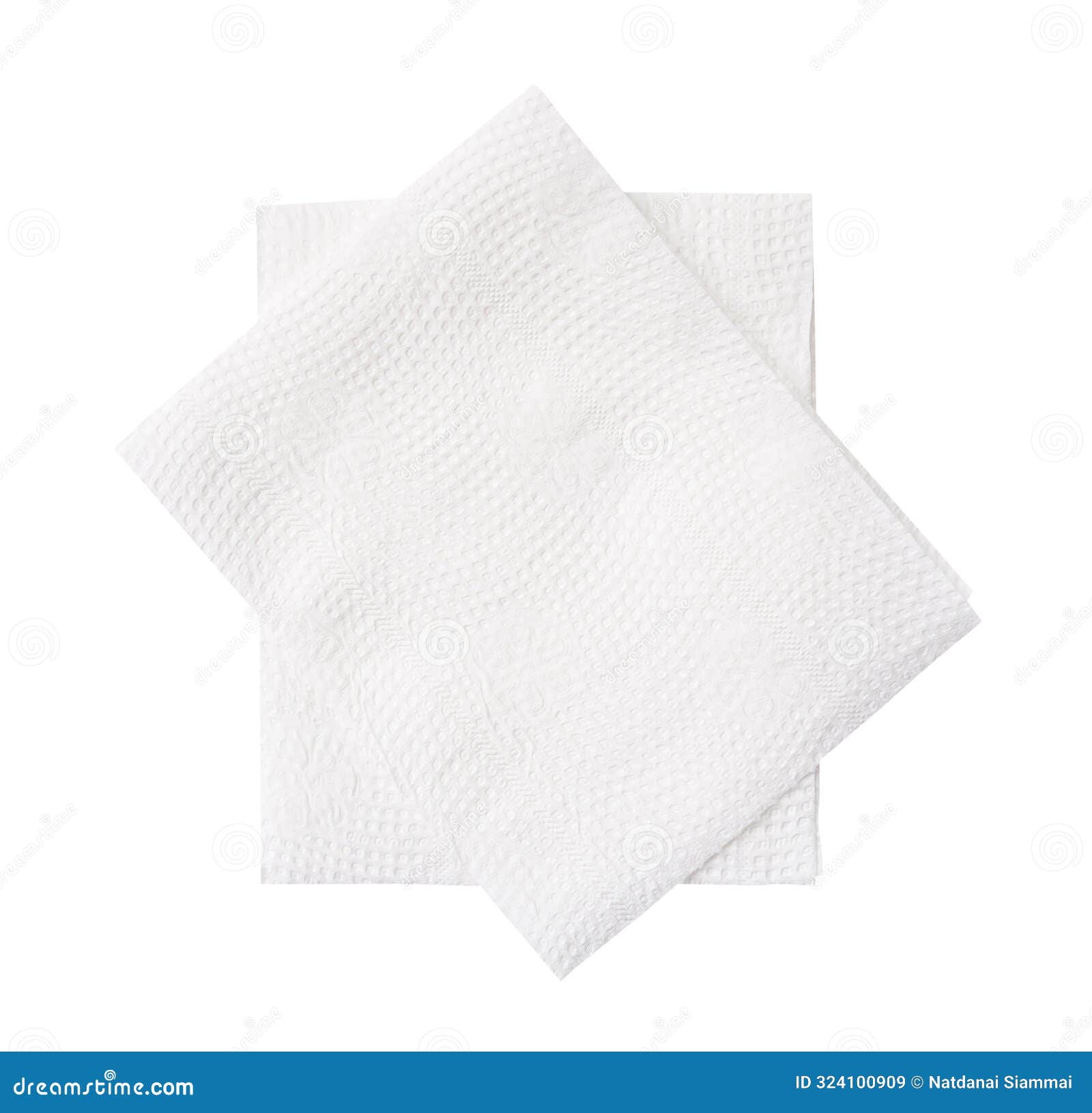 Top View of Two Pieces of Tissue Paper or Toilet Paper in Stack ...