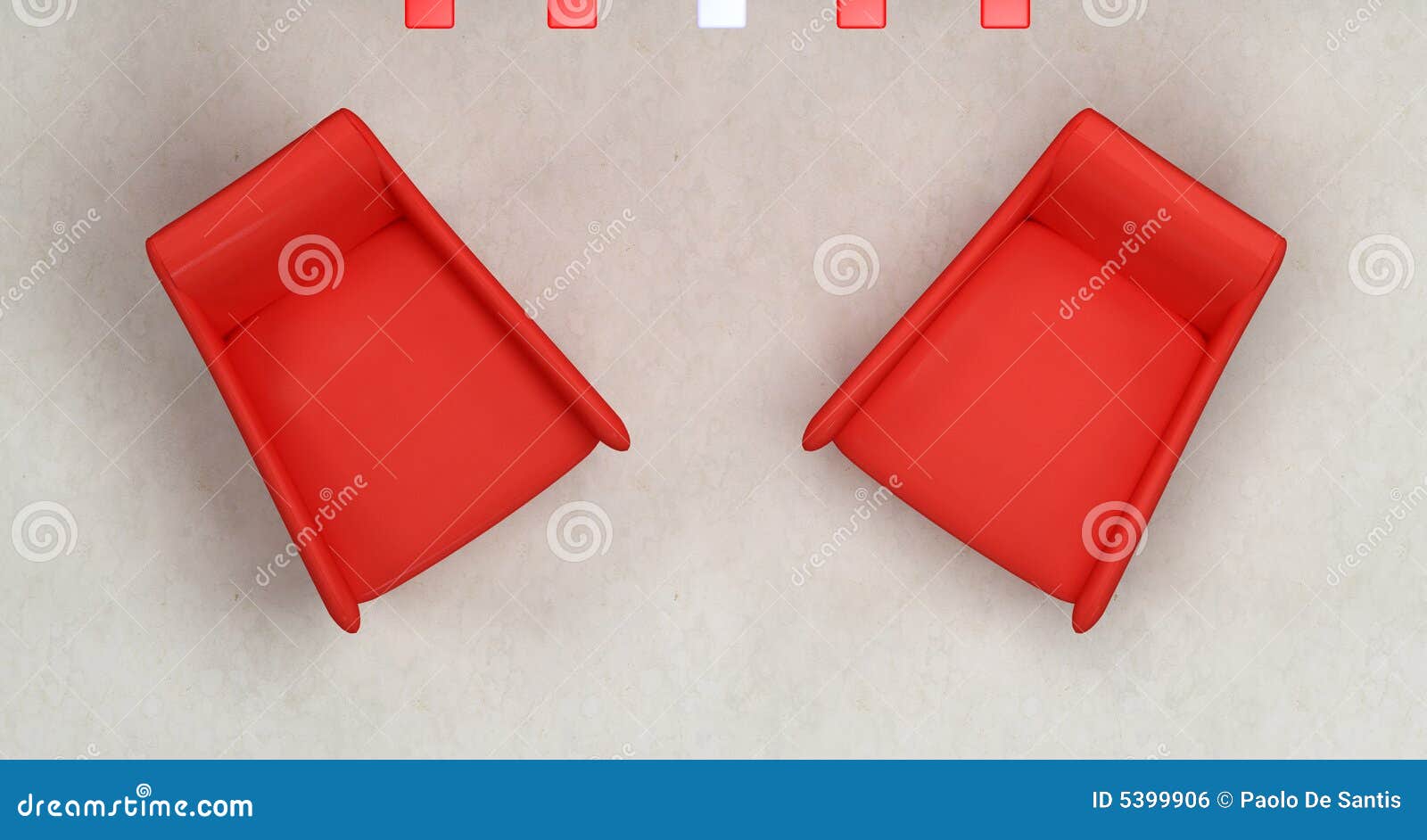 Top-view of Two Red Armchair Stock Illustration - Illustration of ...