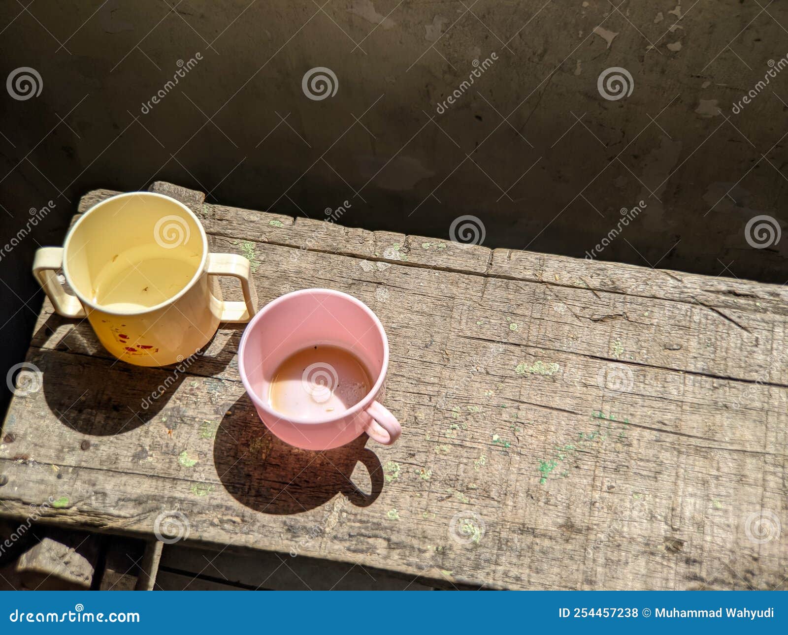Top View of Two Small Cups on a Table Stock Photo - Image of cups ...