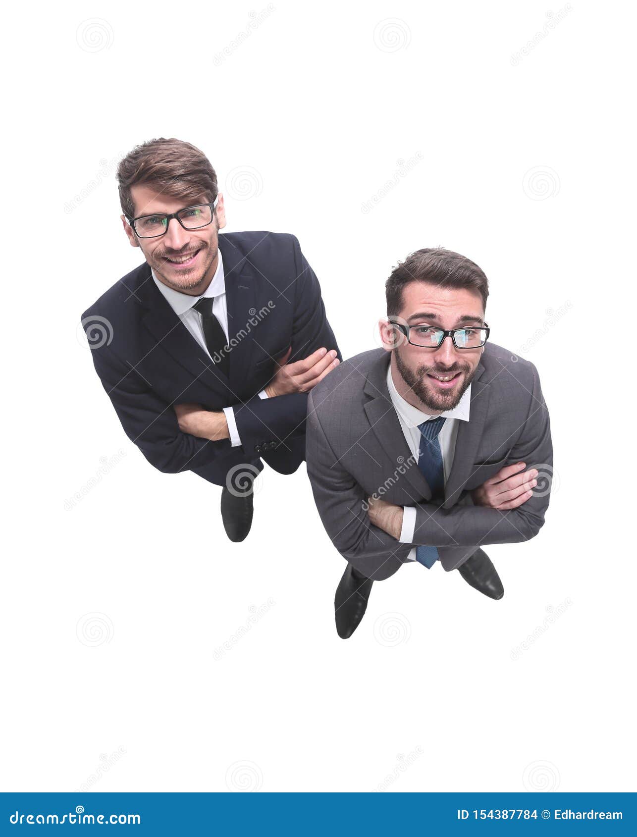 Top View . Two Smiling Businessmen Looking at the Camera Stock Photo ...