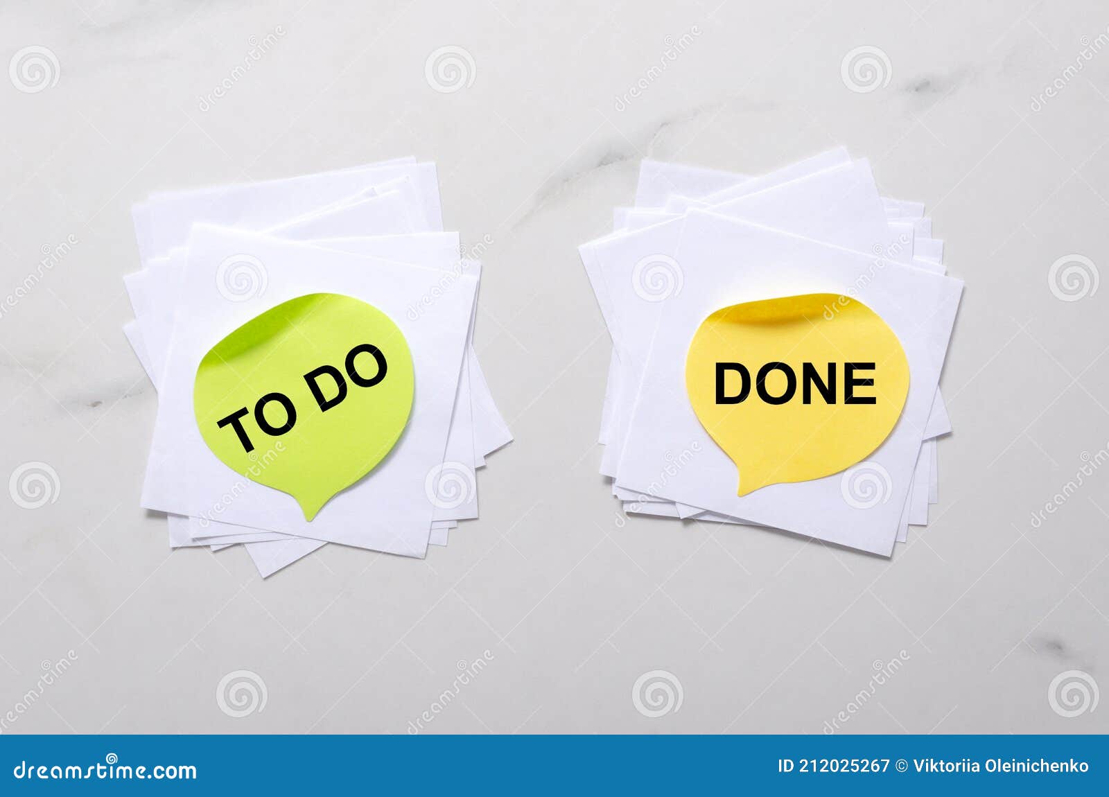 Top View of Two Stacks of Notes and Colorful Sticky Notes.To Do and ...