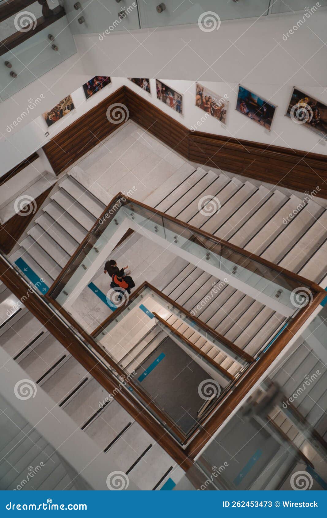 Top View of Two Students Going Up the University Stairs Editorial Stock ...
