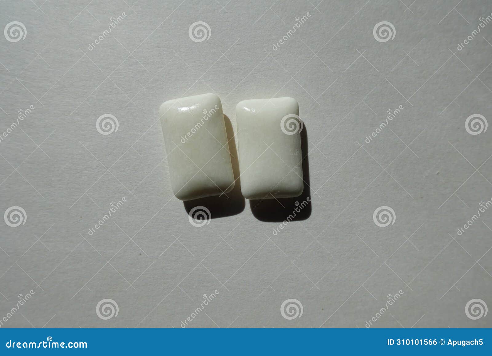 Top View of Two White Pieces of Chewing Gum Stock Photo - Image of ...