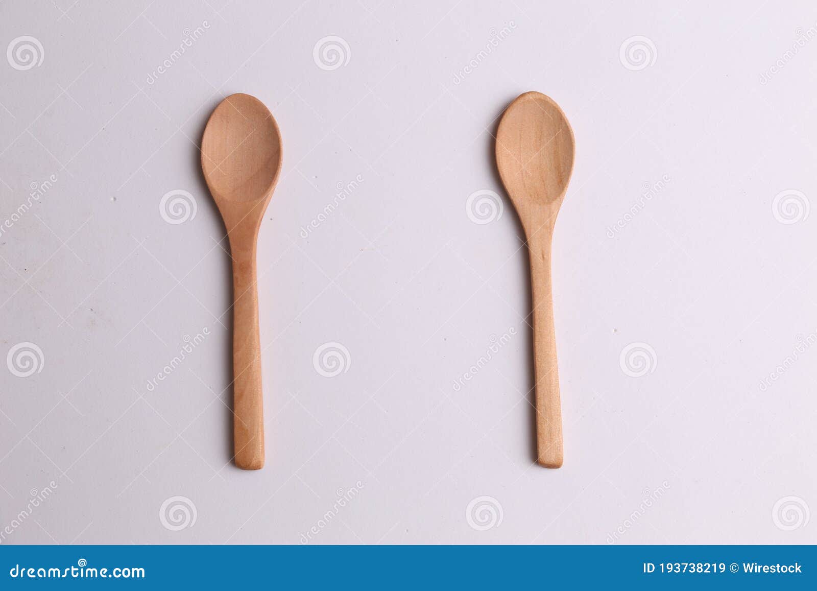Top View of Two Wooden Spoons Isolated on a White Background Stock ...