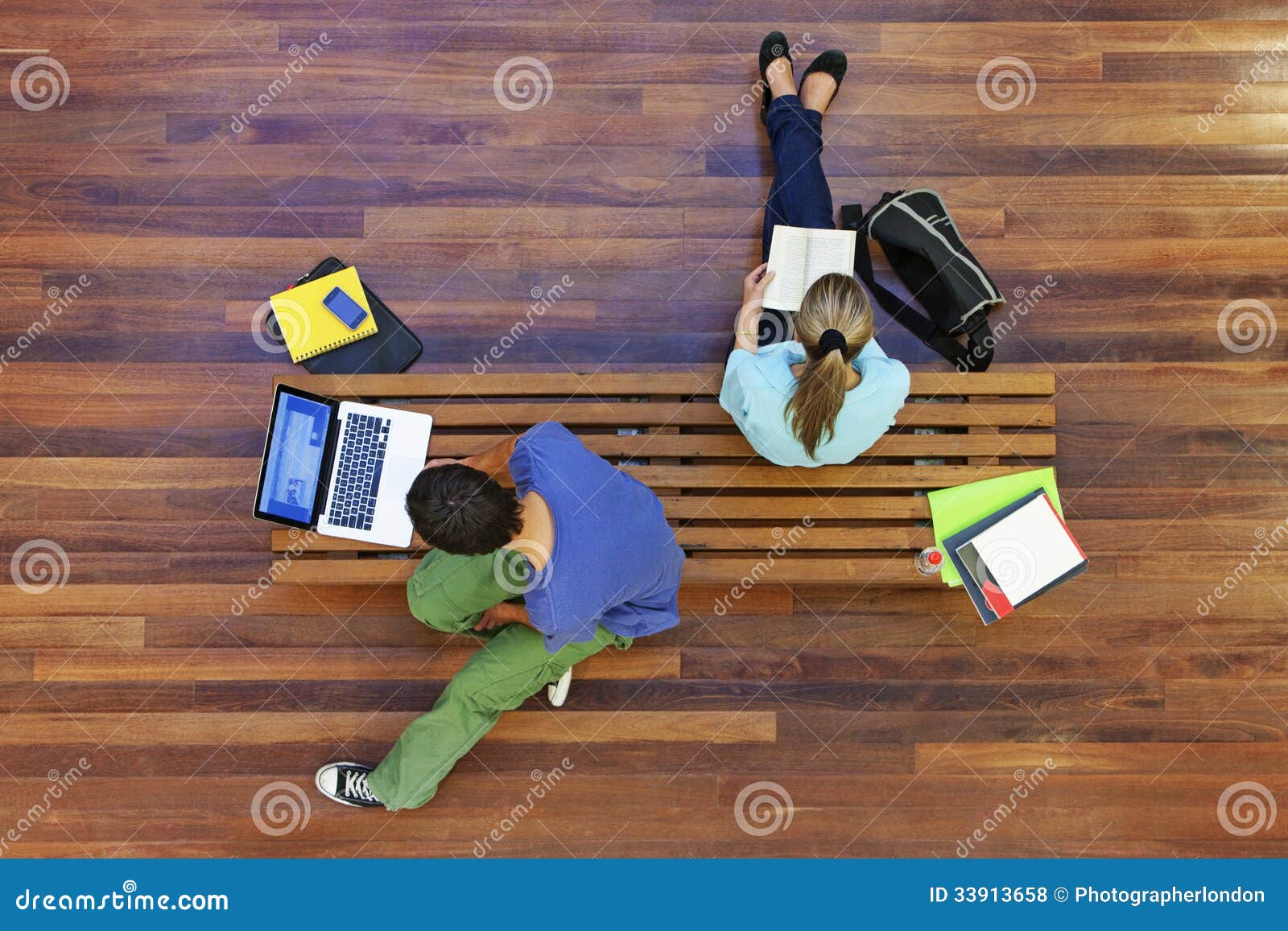 Top View of University Students Studying Editorial Stock Photo - Image ...