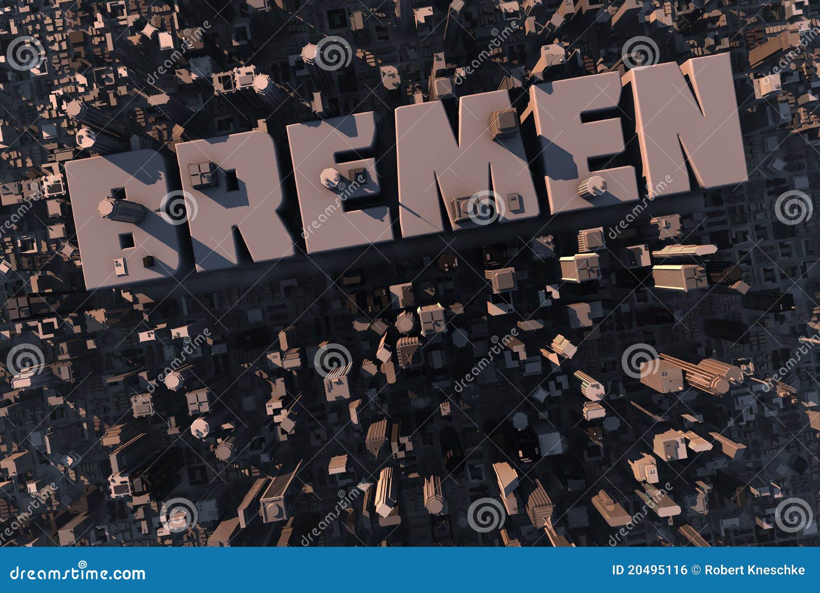 Top View of Urban City in 3D Stock Illustration - Illustration of ...