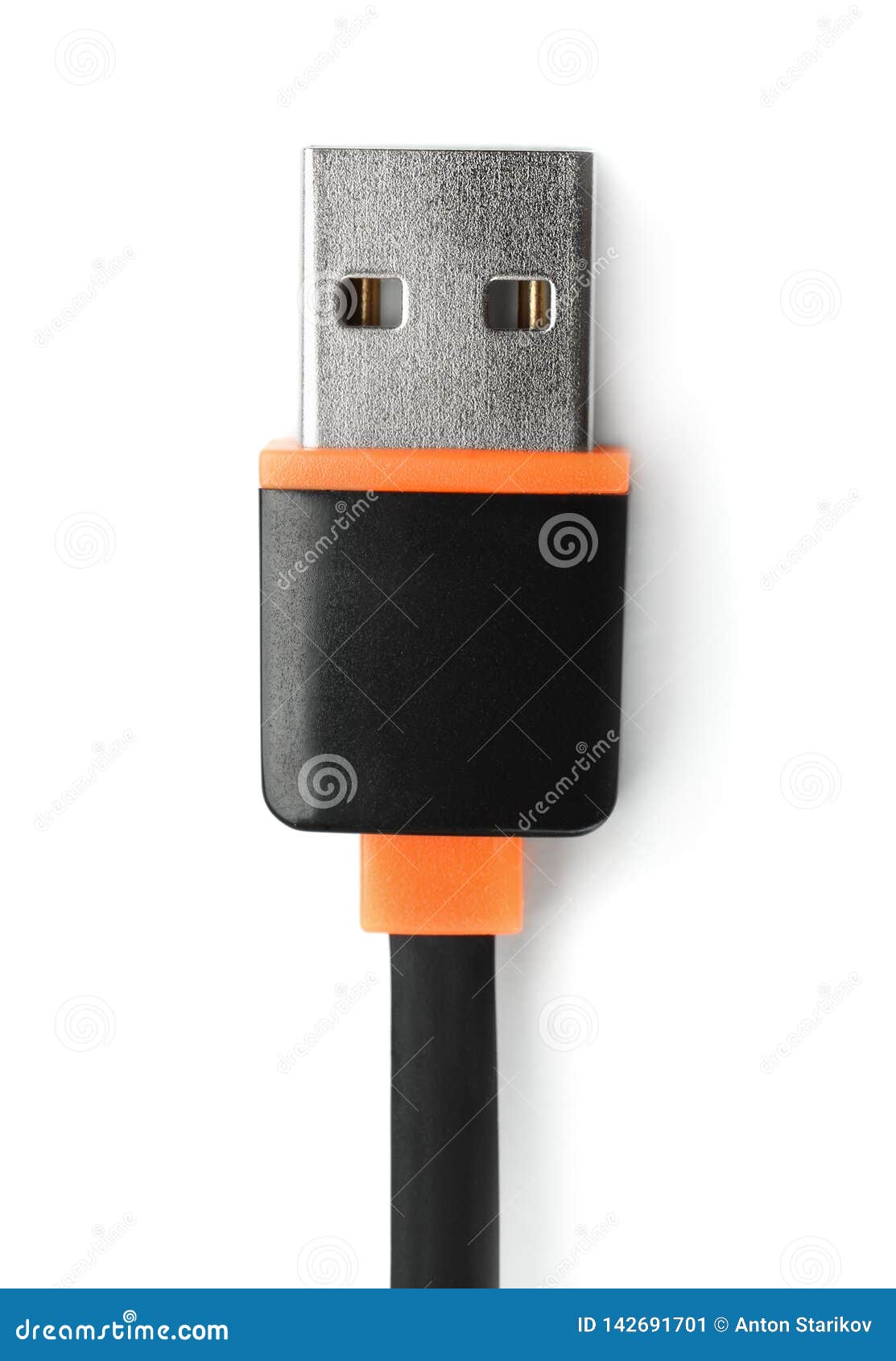 Top View of USB Cable with Plug Stock Image - Image of mobile, cord ...