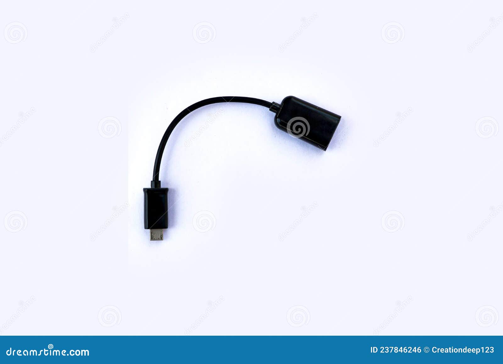 Top View of USB OTG Cable Isolated on White Stock Photo - Image of ...