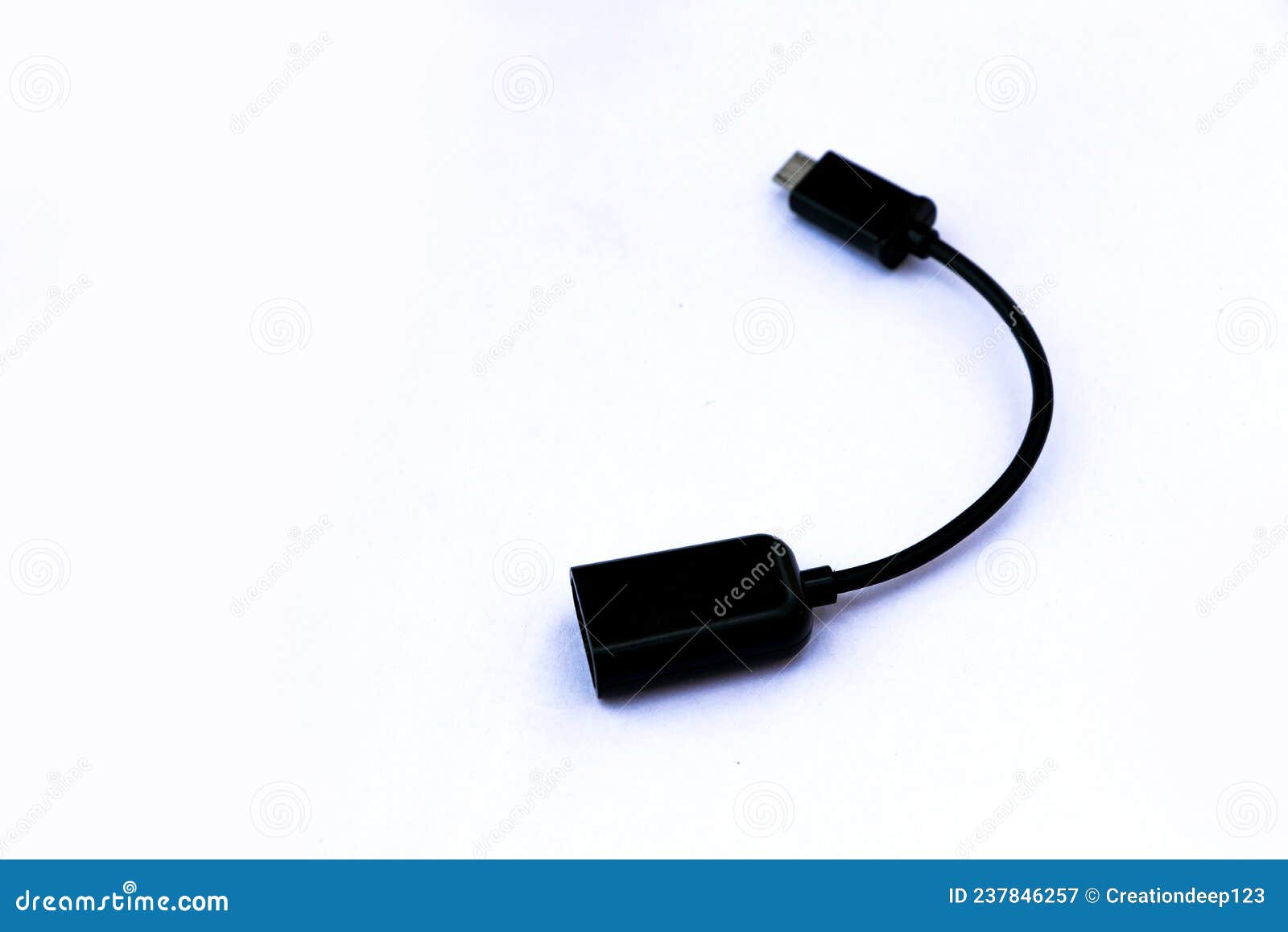 Top View of USB OTG Cable Isolated on White Stock Image - Image of tool ...