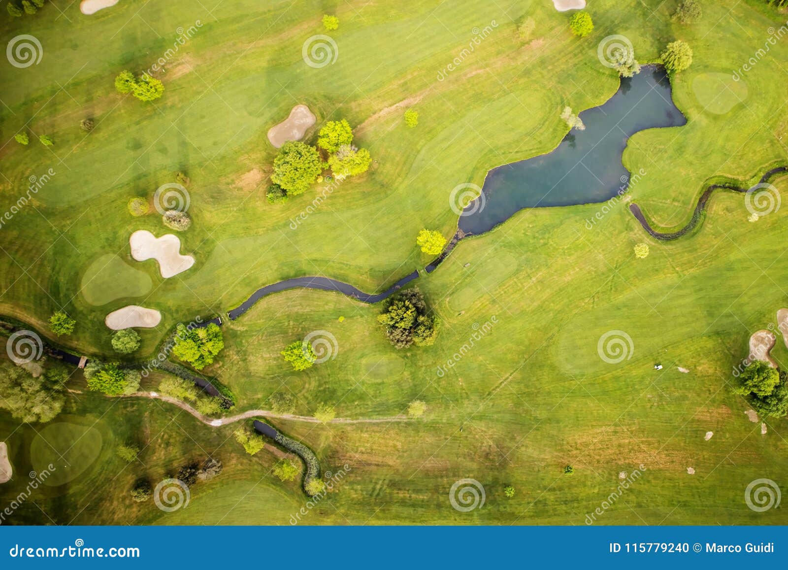 Top view of a golf course stock photo. Image of lifestyle - 115779240