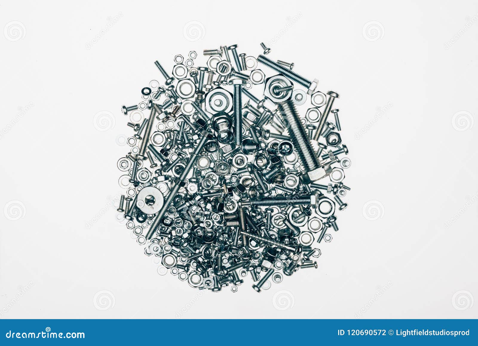 Top View of Various Bolts and Framing Nails Set Stock Photo - Image of ...