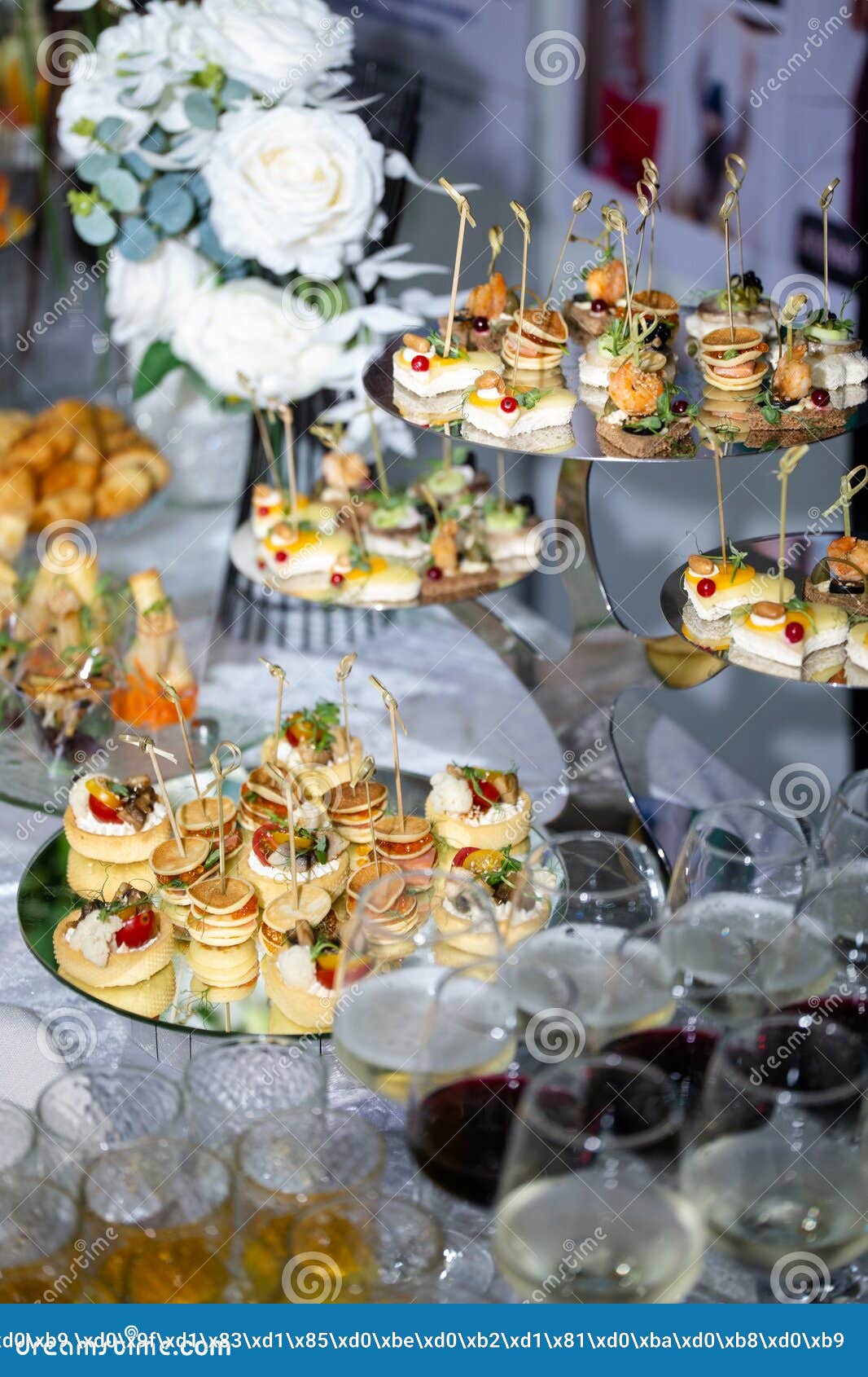 Top View of Various Canapes on the Buffet Table Stock Image - Image of ...