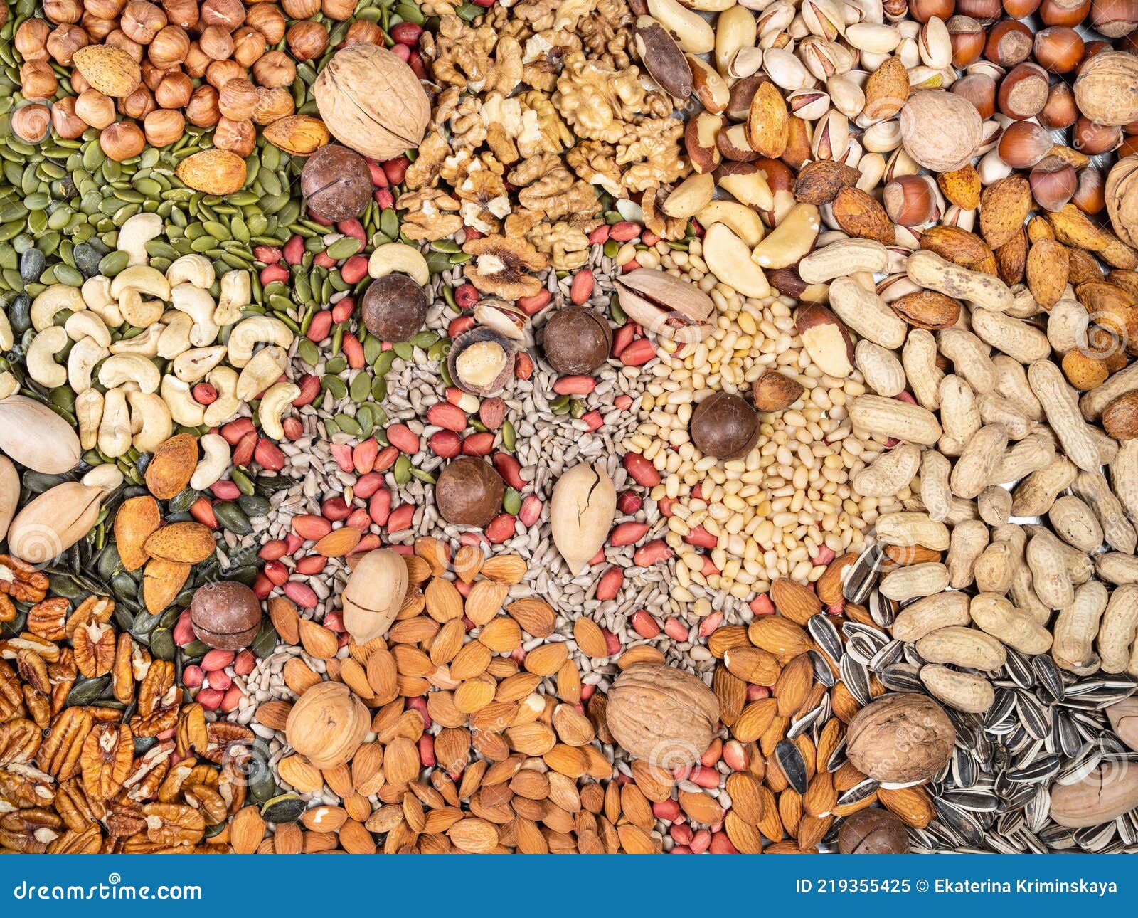 Top View of Various Colorful Nuts and Seeds Stock Image - Image of ...