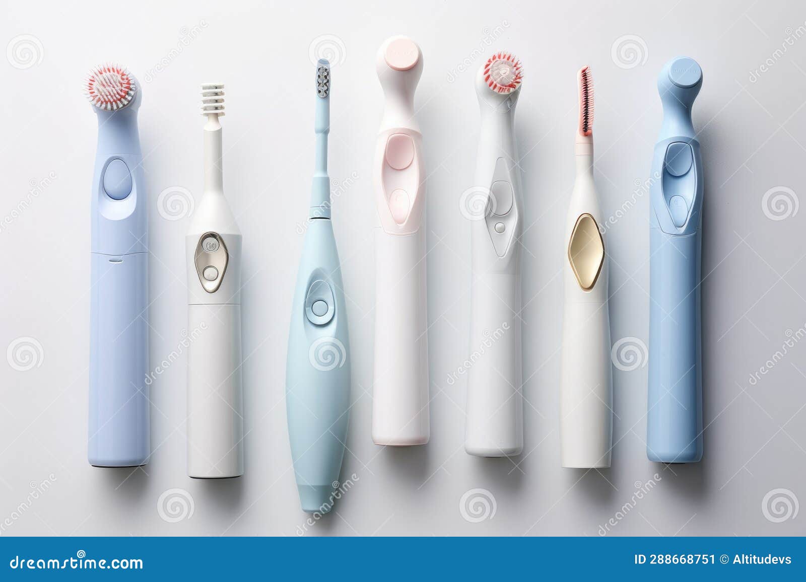 Top View of Various Electric Toothbrush Models Stock Image - Image of ...