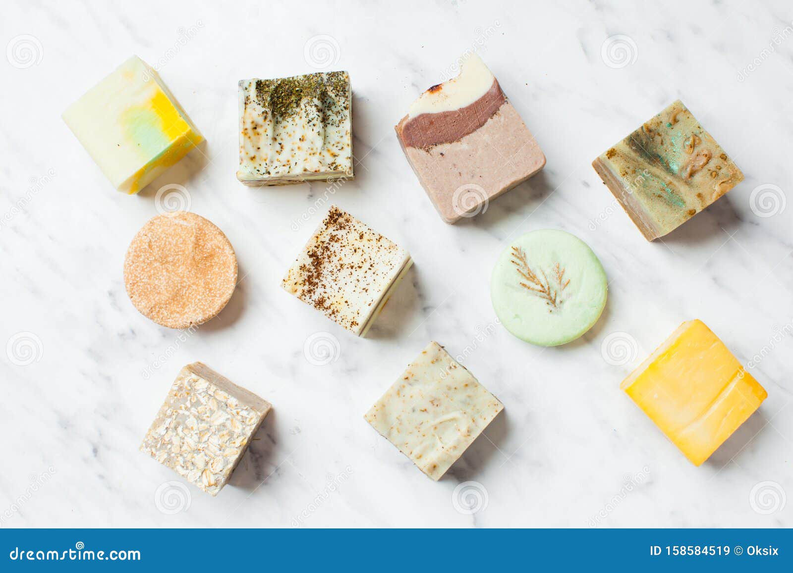 Top View of Various Handcrafted Soap with Different Ingredients Stock ...